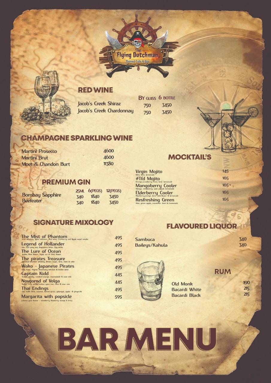 Menu at The Flying Dutchman, Noida, Sector 63, Noida, Hush Food Mall