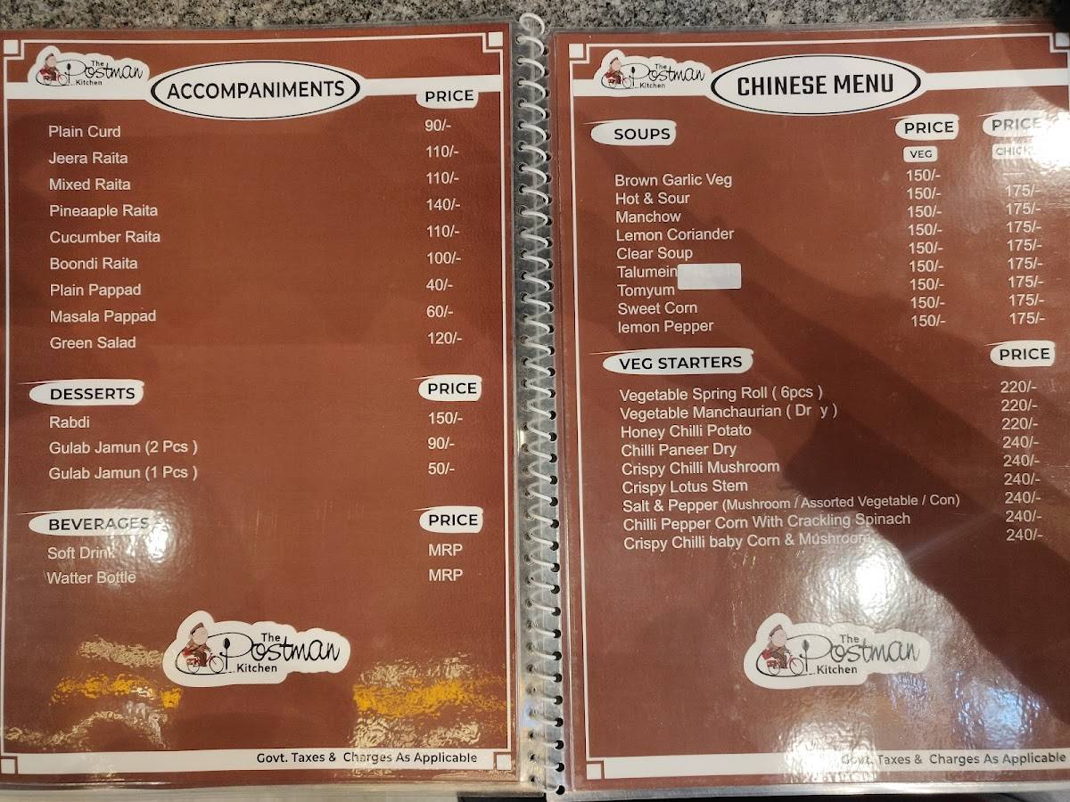 Menu at The Postman Kitchen, Noida