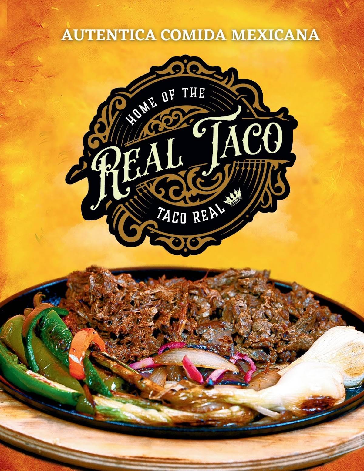 Menu at The Real Taco restaurant, Bixby