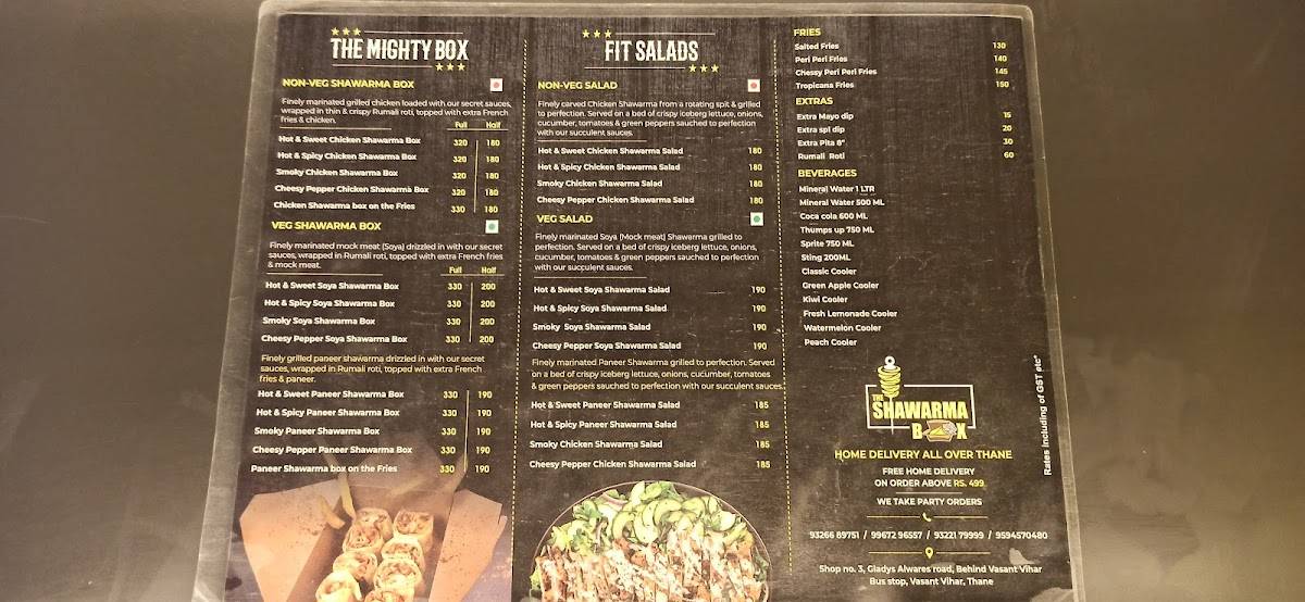 Menu at The Shawarma Box, Thane, Shop No 3