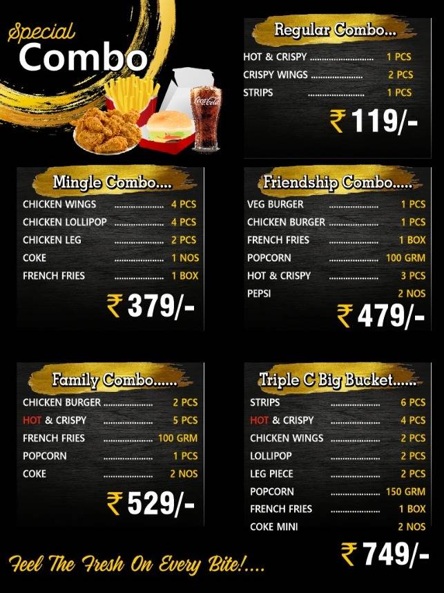 Menu at Triple C - Crispy Chicken Corner Goundanpalayam, India