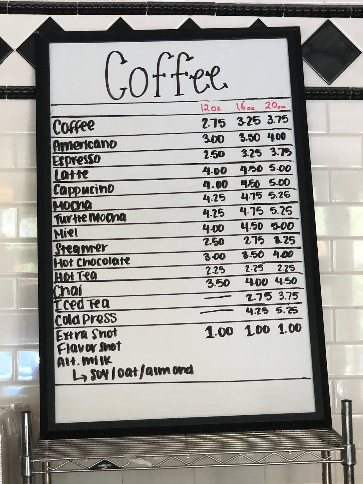 Menu at Turtle Bread cafe, Minneapolis, W 44th St