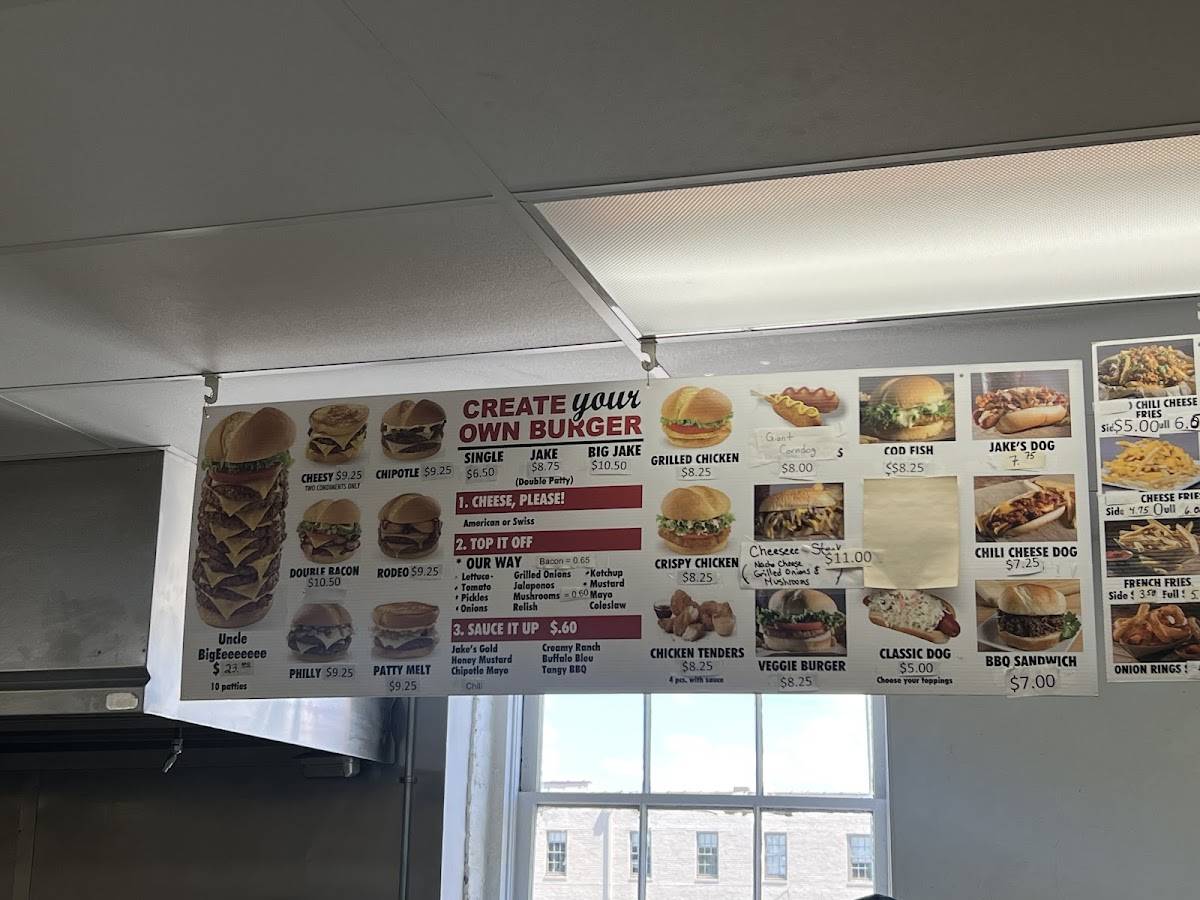 Menu at Uncle Eee's restaurant, Morganton