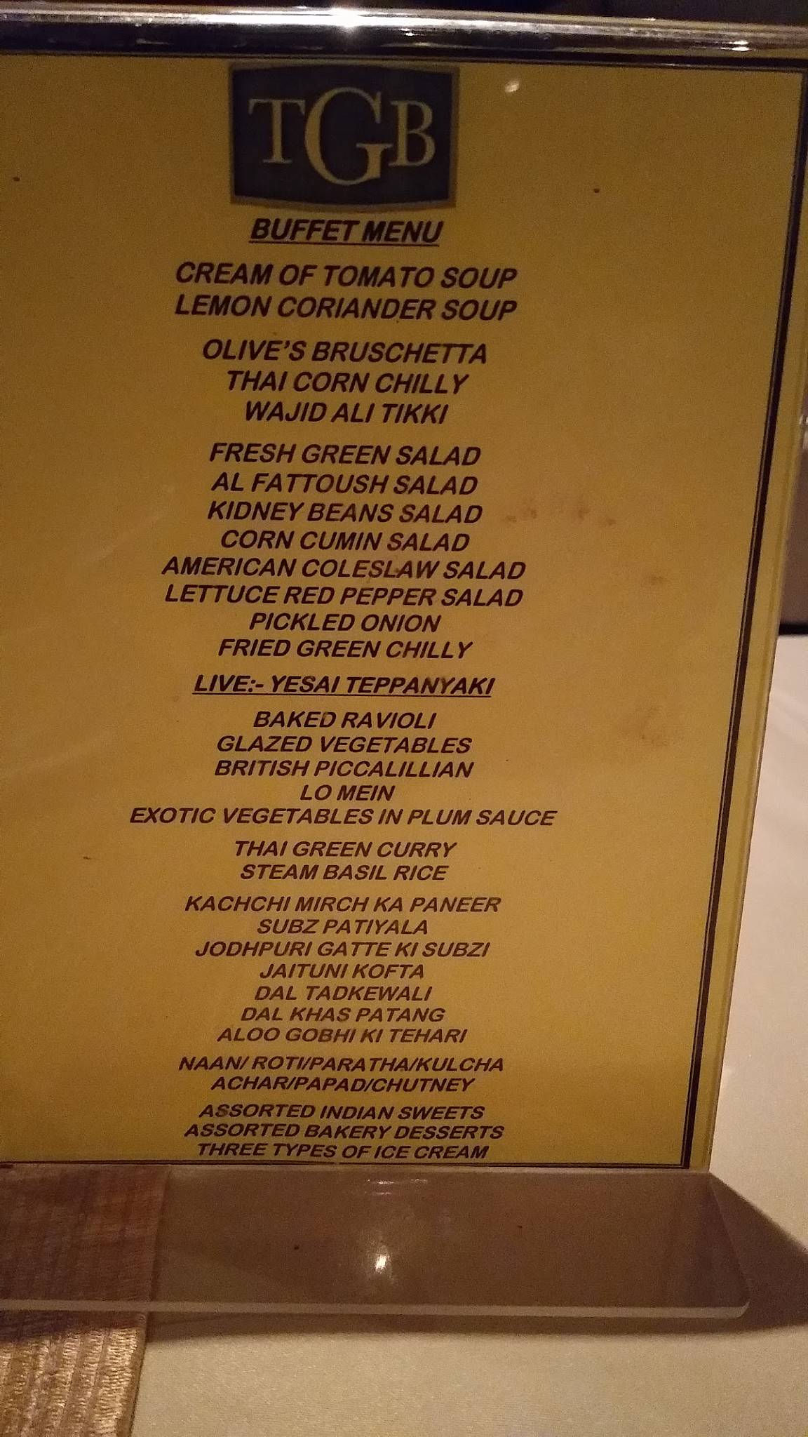 Menu at Patang Re-Evolve, Ahmedabad