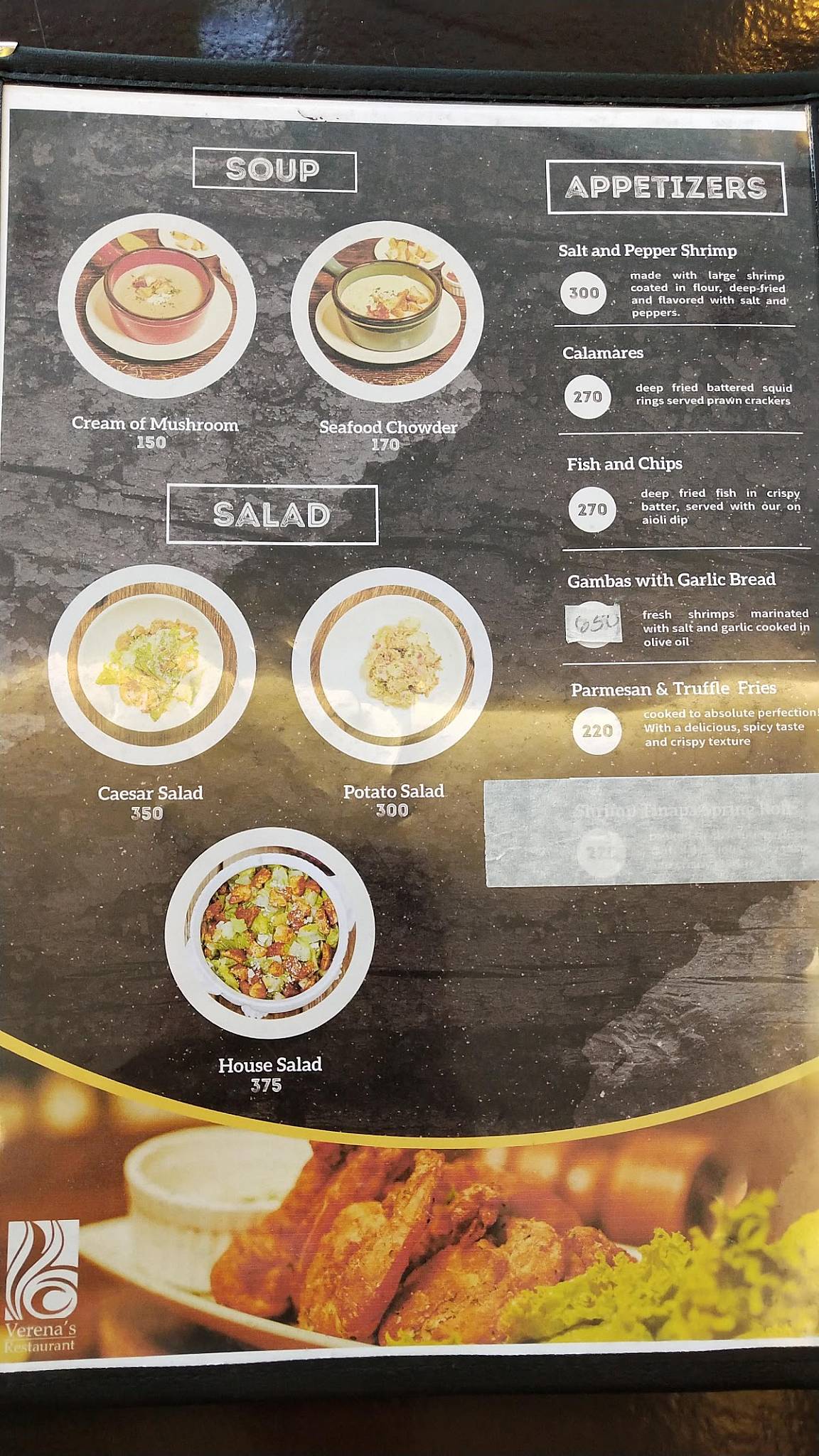 Menu at Verena's Restaurant, Quezon City, 51 Don antonio Heights