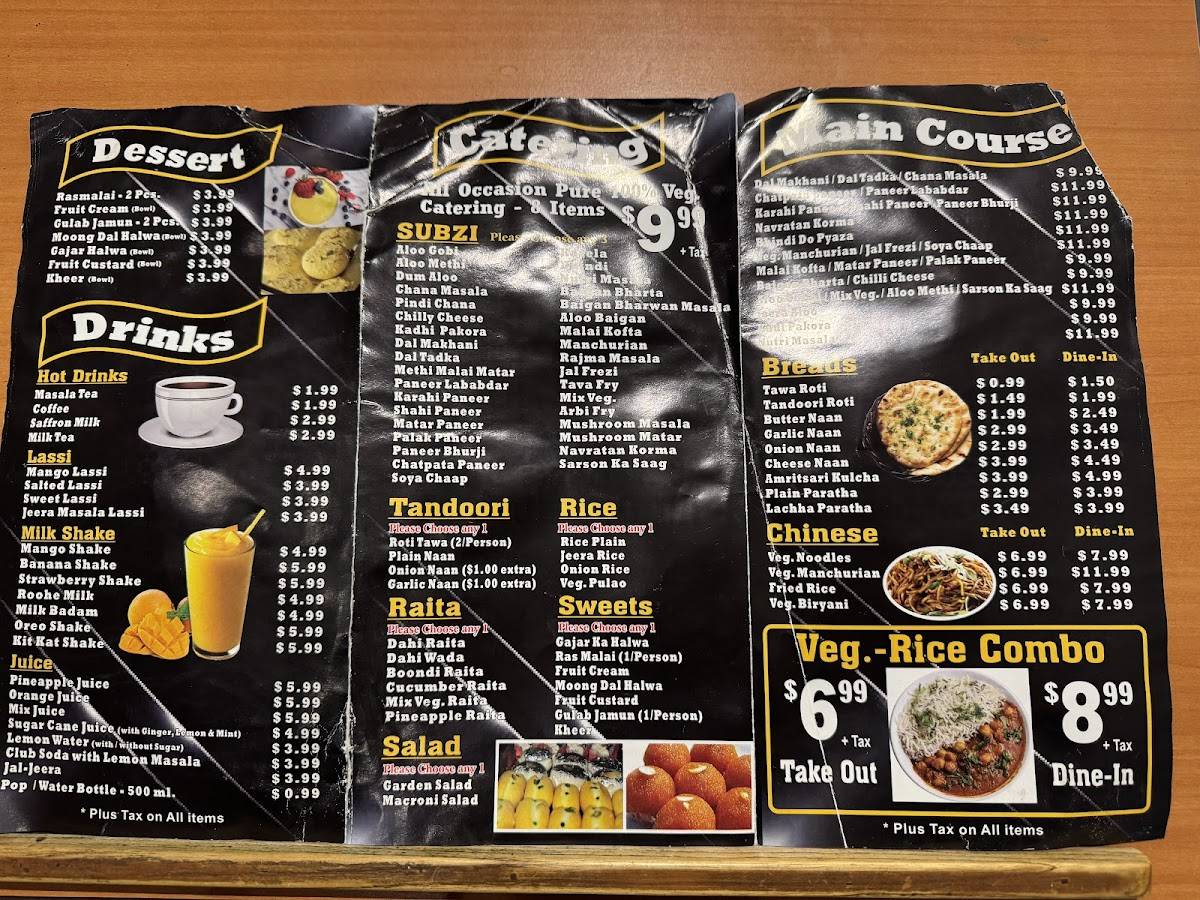 Menu at Village of India Sweets & Restaurant, Mississauga