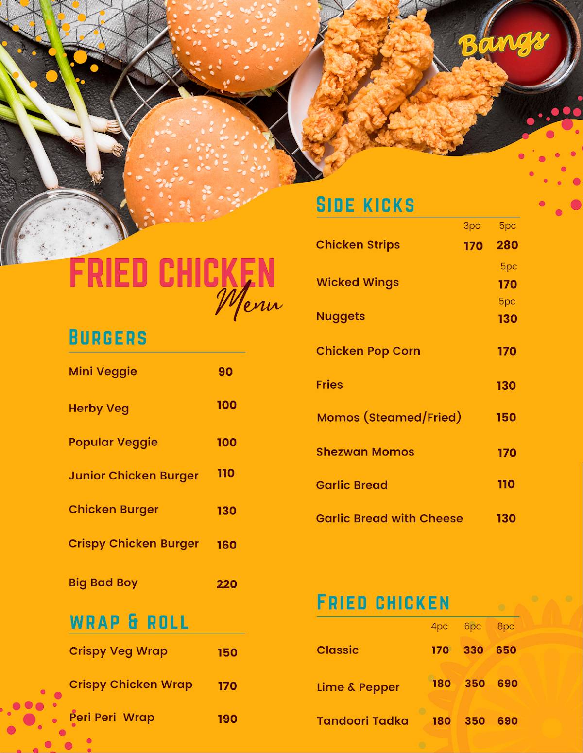 Menu at Wah! Kabab, Srinagar
