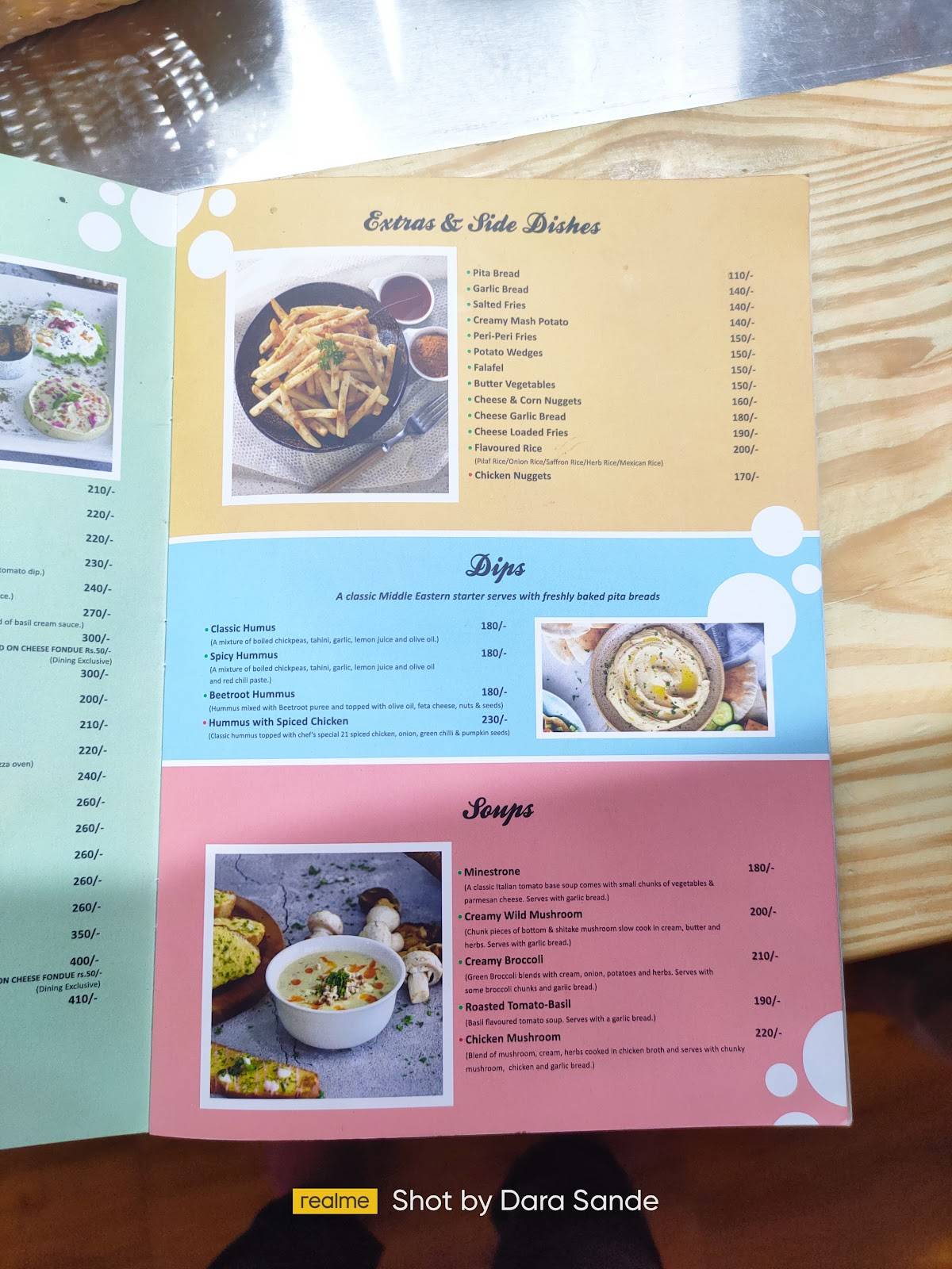 Menu at Walking Street Drive-In, Hyderabad