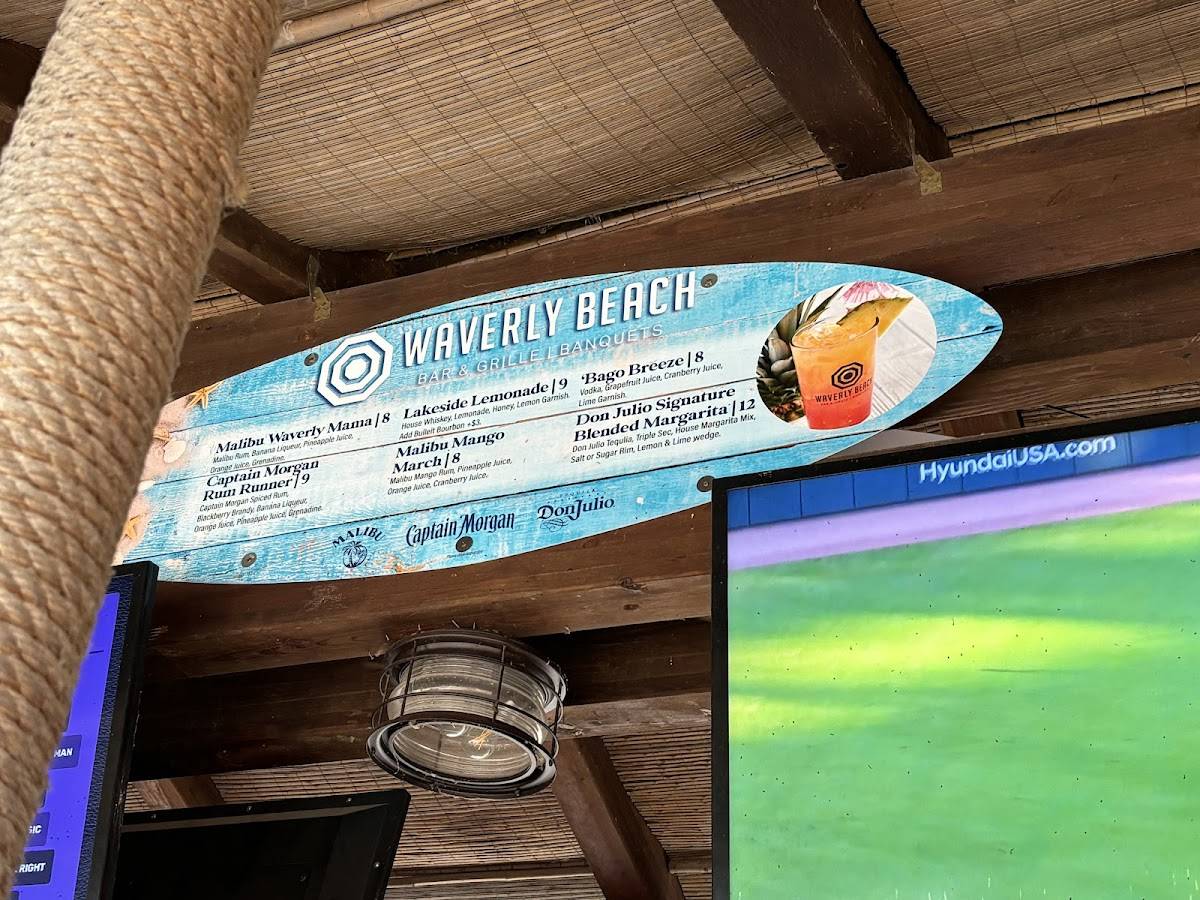 Menu at Waverly Beach Bar & Grille, Menasha, N8770 Fire Lane 1
