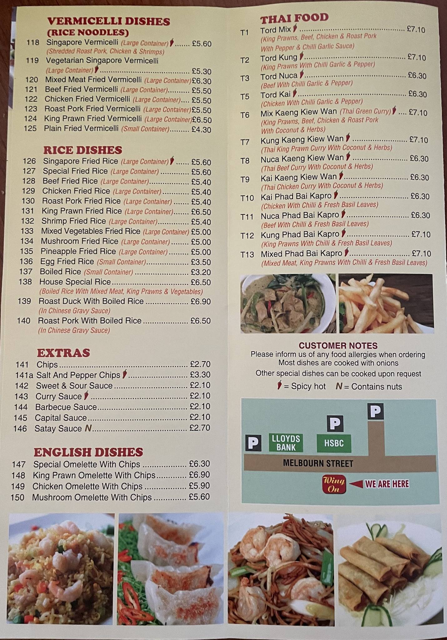 Menu at Wing On restaurant, Royston