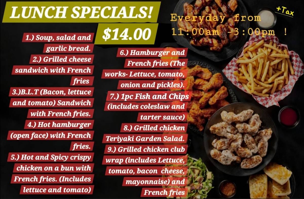 Menu at Wow Wings restaurant, Hanover