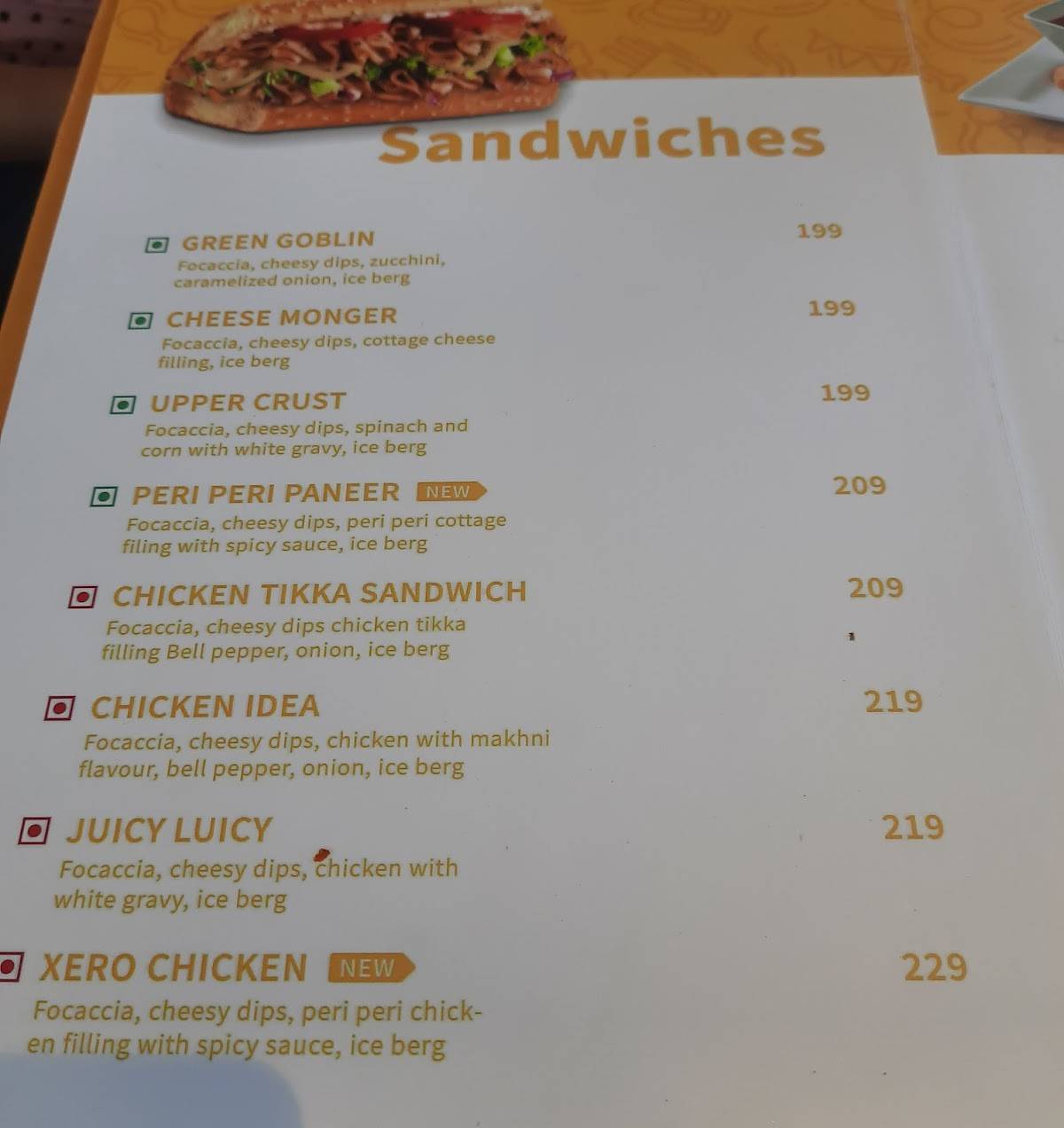 Menu at Cafe Gravity Goa, Panaji