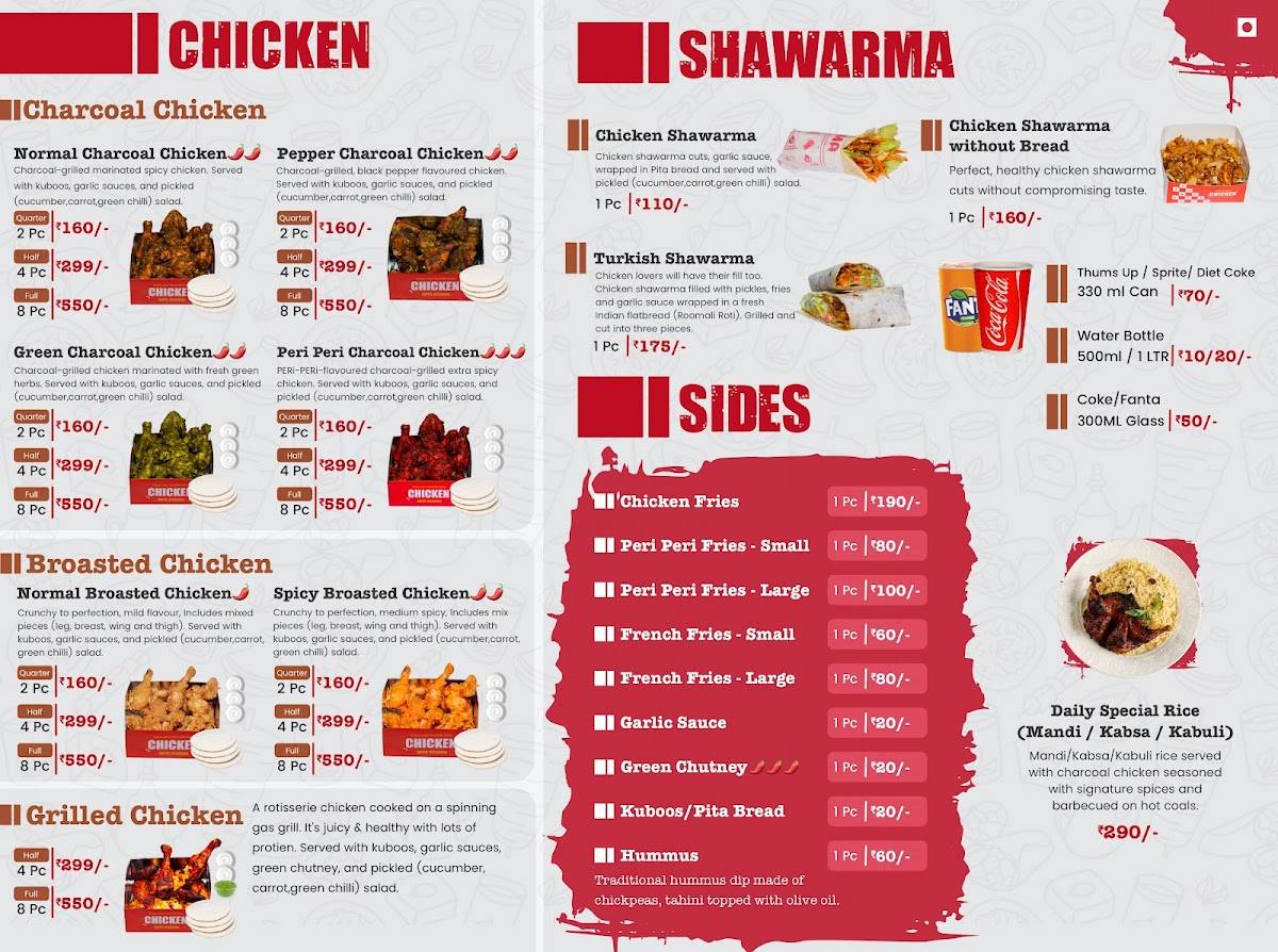 Menu at Yalla Chicken, Ahmedabad