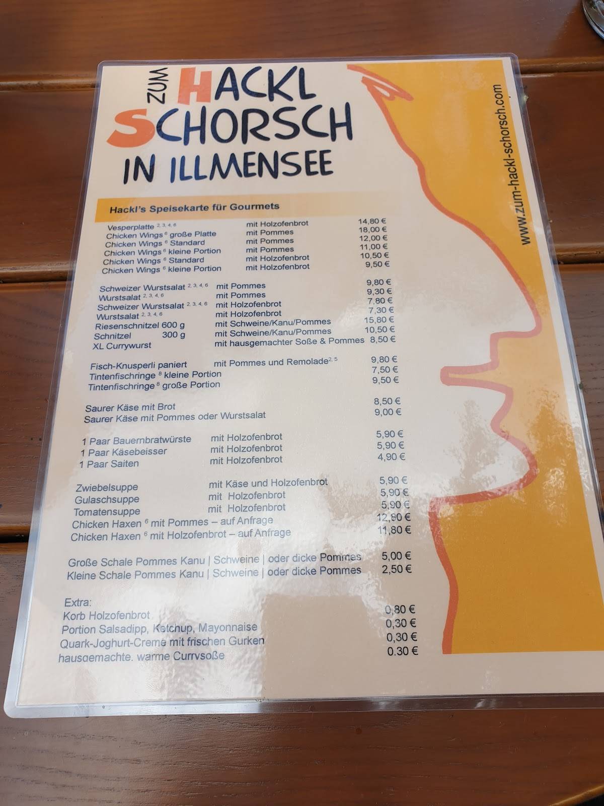 Speisekarte von Zum Hackl Schorsch - Georg Wetzel restaurant, Illmensee