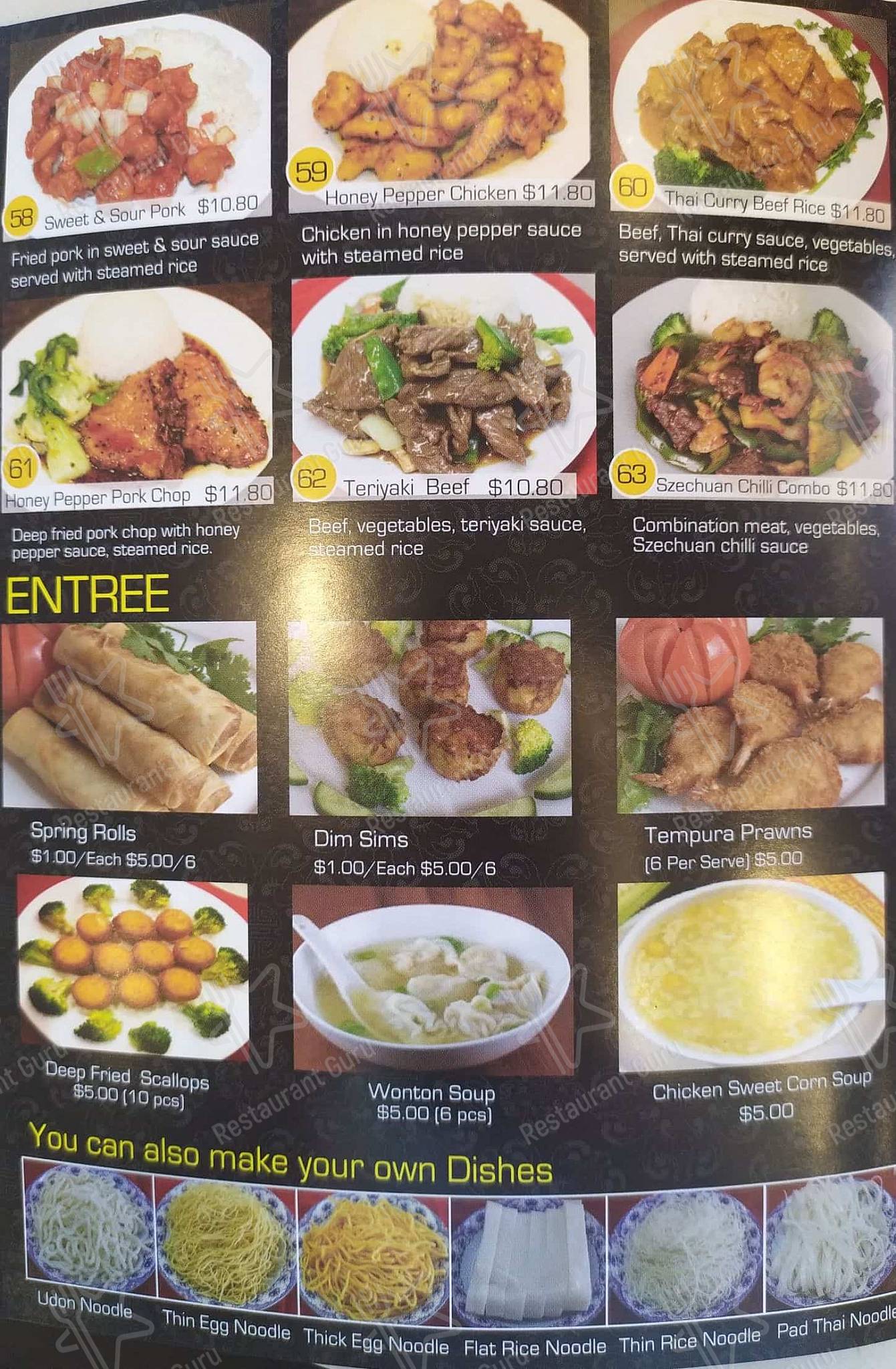 Menu at Noodle Paradise Southlands restaurant, South Penrith ...