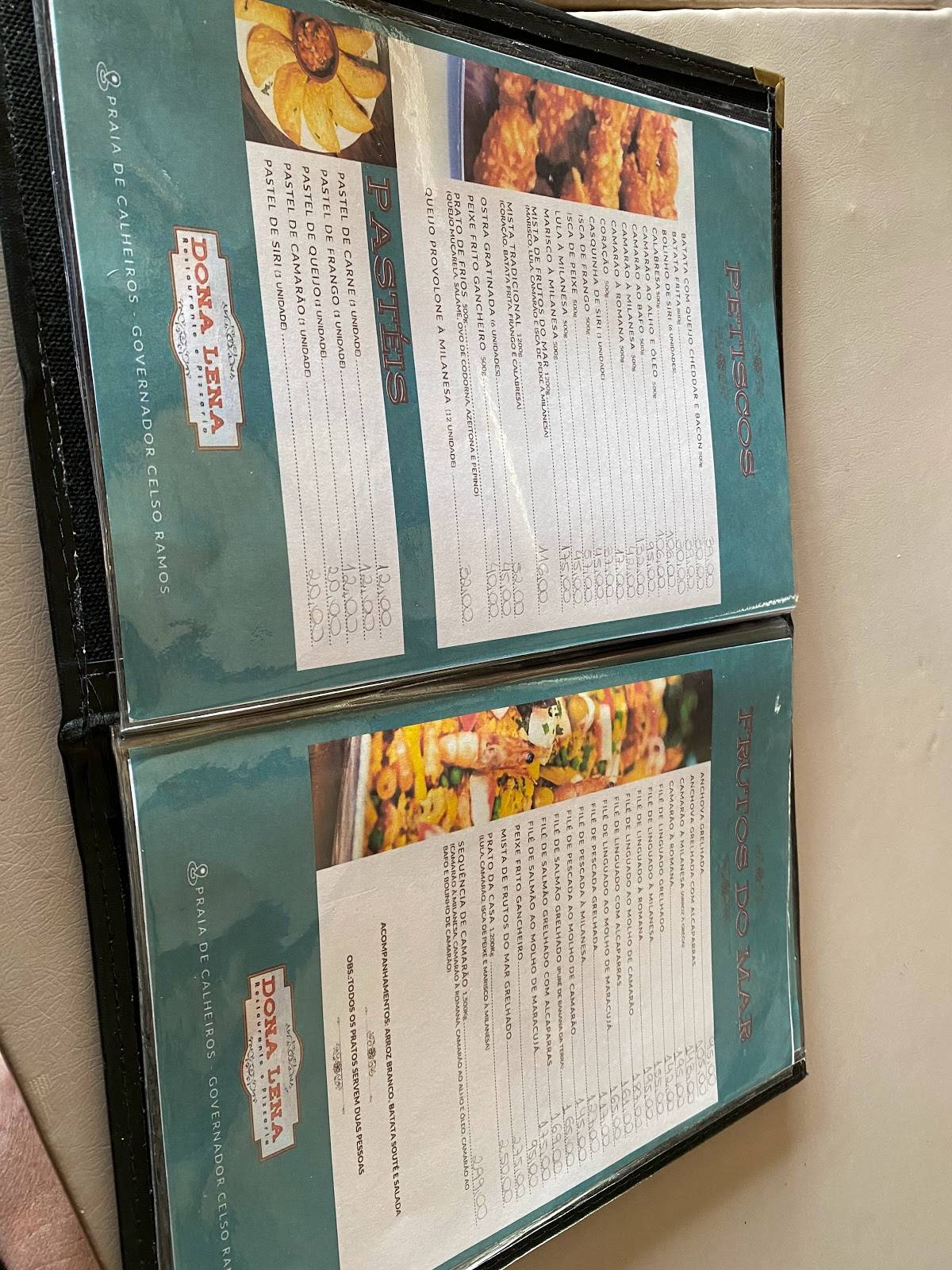 Menu at Restaurante Dona Lena, Governador Celso Ramos