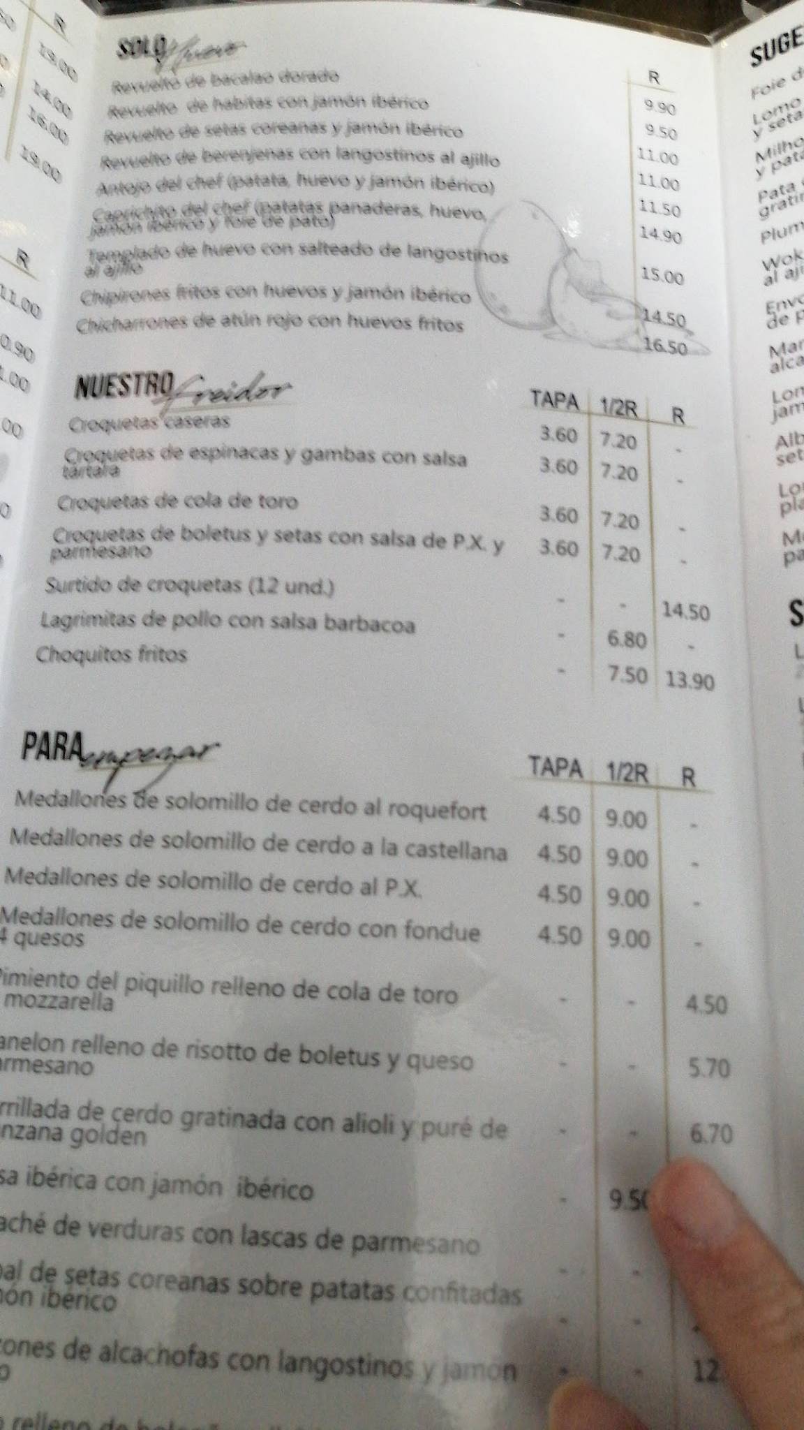 Carta de Restaurante Hermanos Grimaldi, Jerez de la Frontera, Av. Voltaire