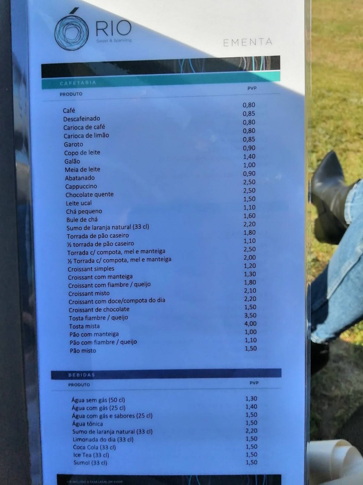 Menu at Restaurante Ó Rio, Barreiro