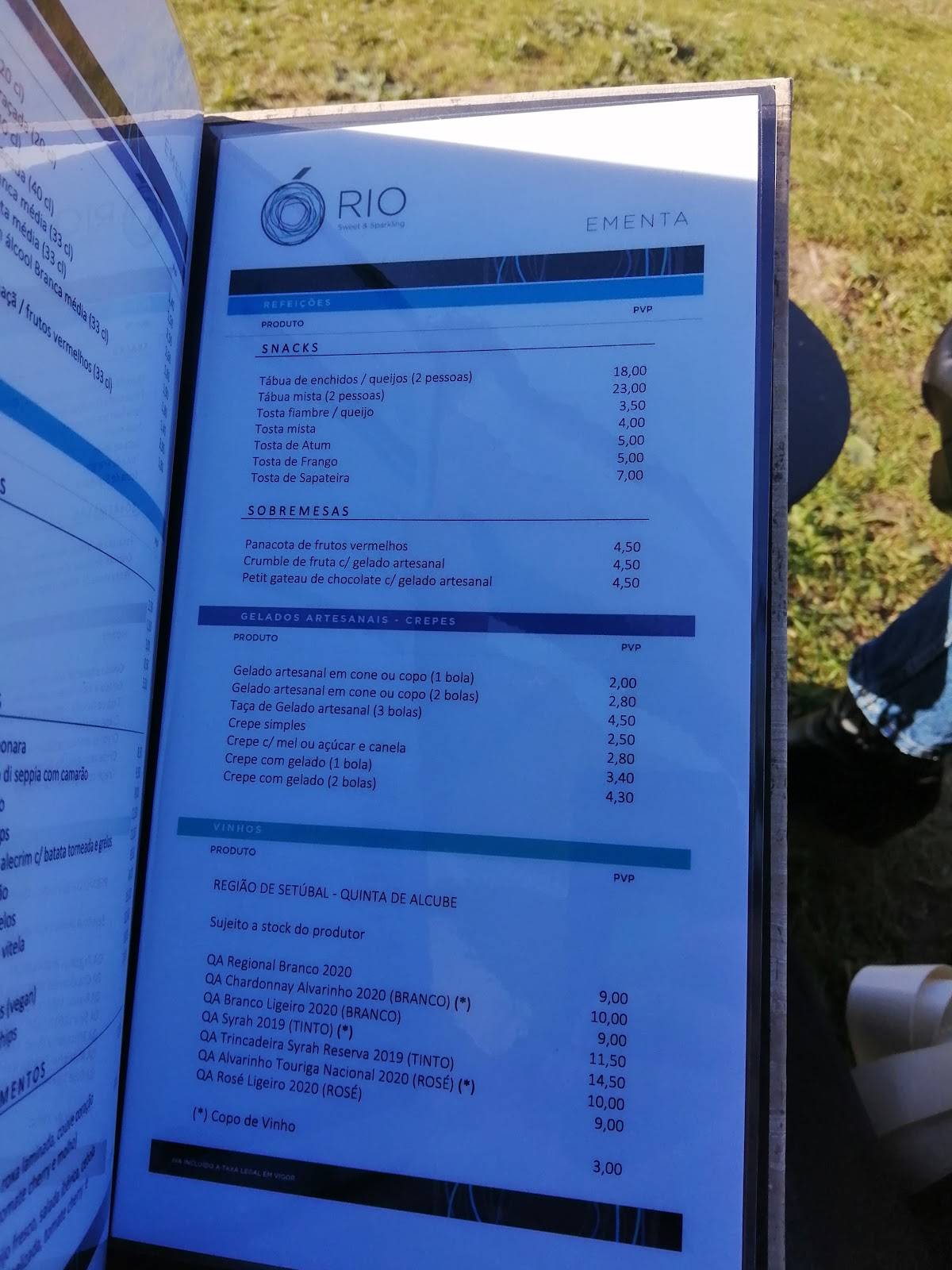 Menu at Restaurante Ó Rio, Barreiro