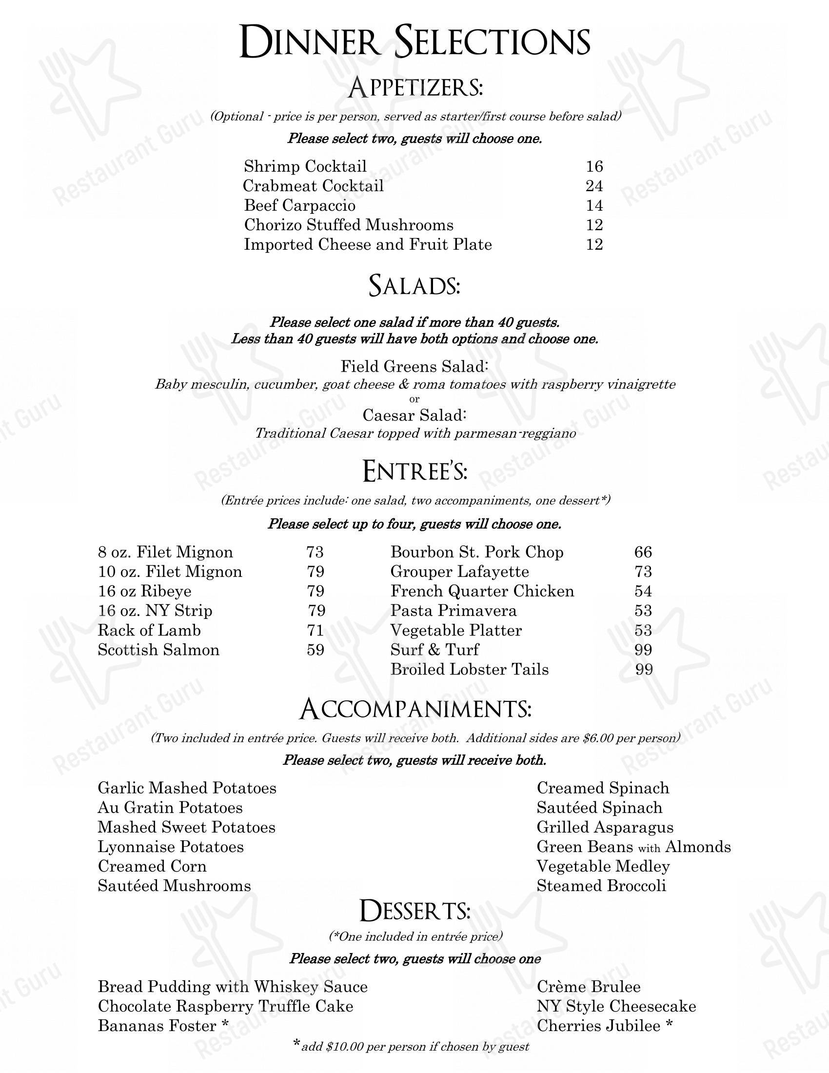 Menu at Rey's Restaurant, Raleigh