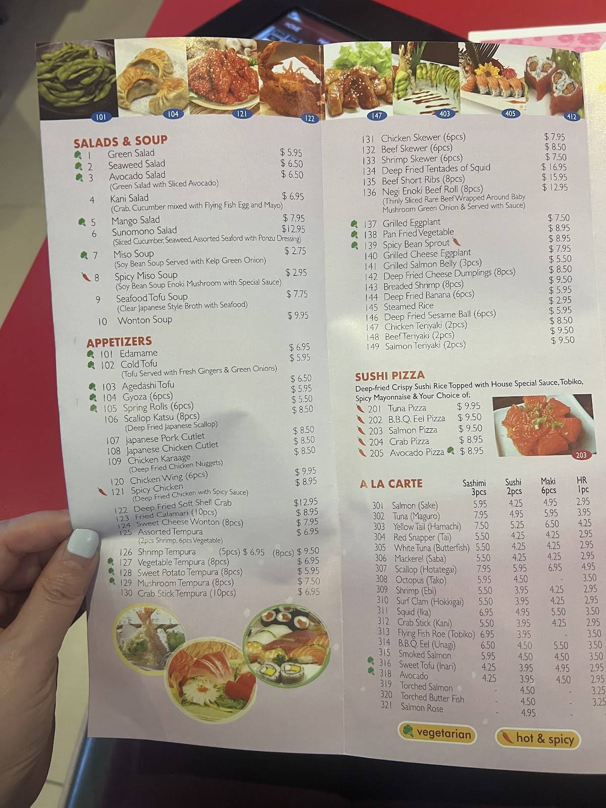 Menu at Akimi Japanese Cuisine restaurant, Richmond Hill