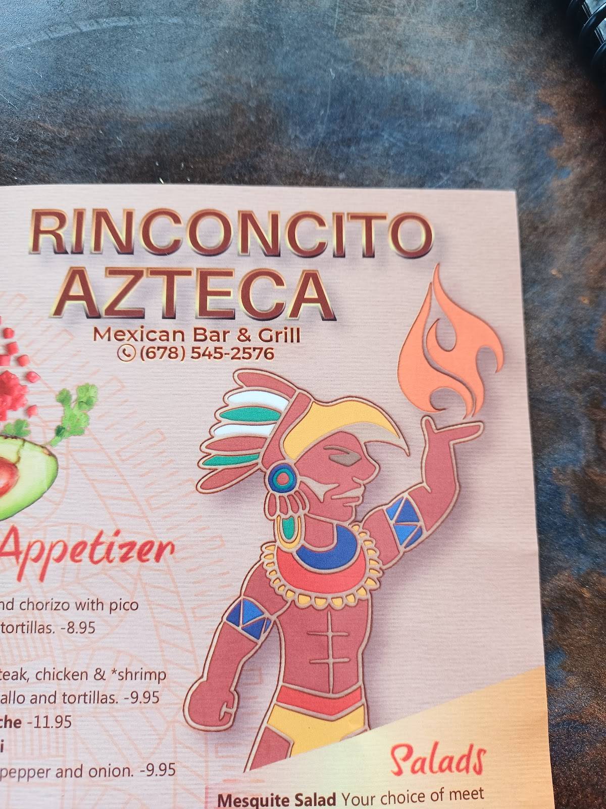 Menu at Rinconcito Azteca Bar & Grill, Fayetteville
