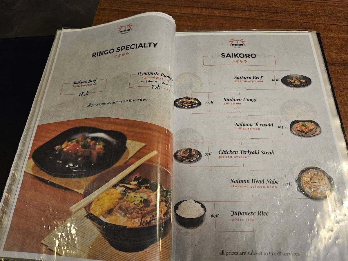 Carta del restaurante Ringo Fusion Food & Brasserie, Batam