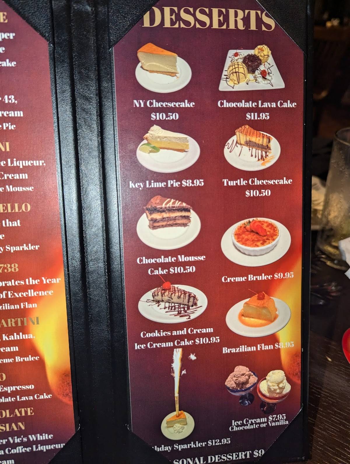 Menu at Rios Brazilian Steakhouse, Charlotte