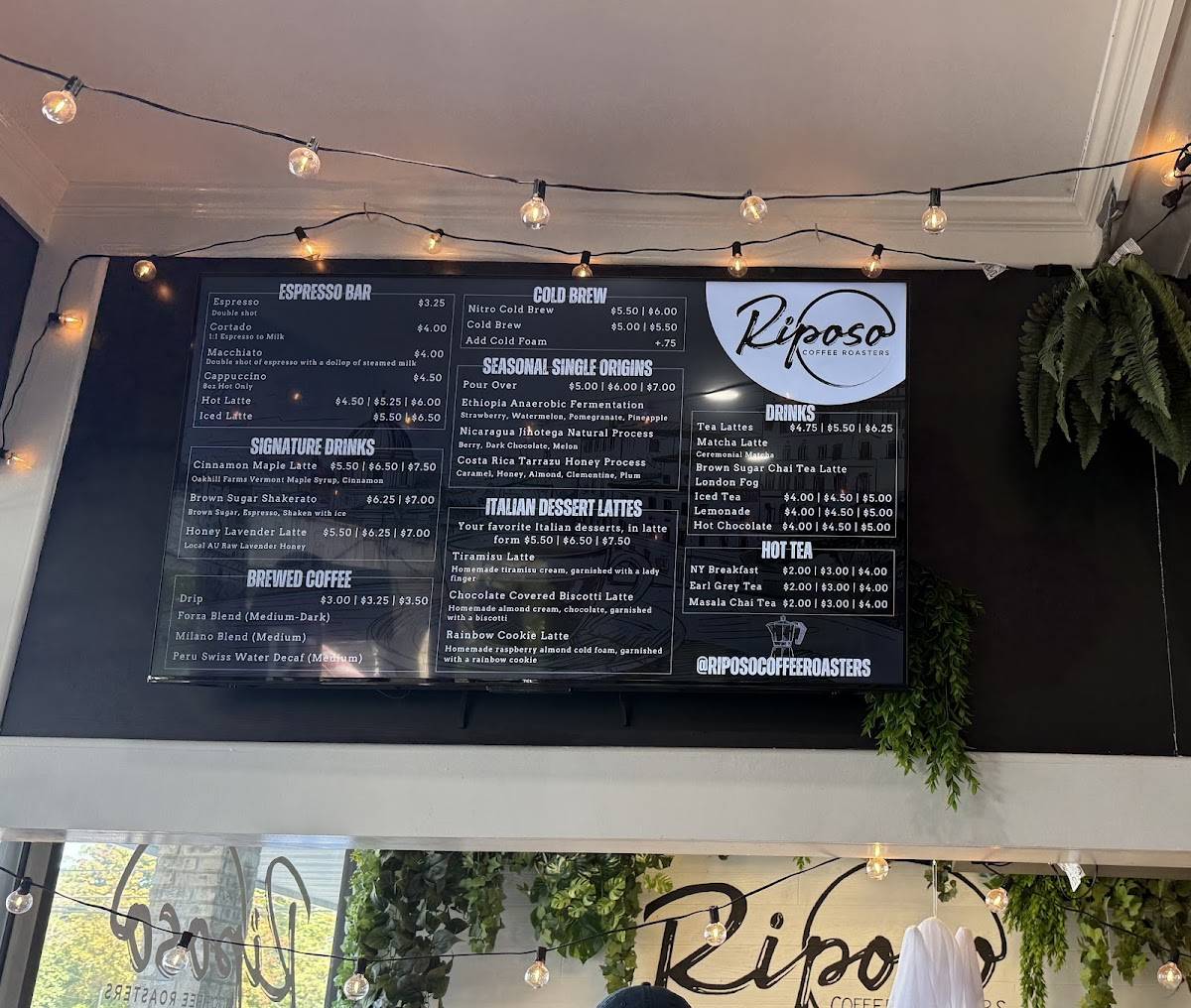 Menu at Riposo Coffee Roasters - Rumson restaurant, Rumson