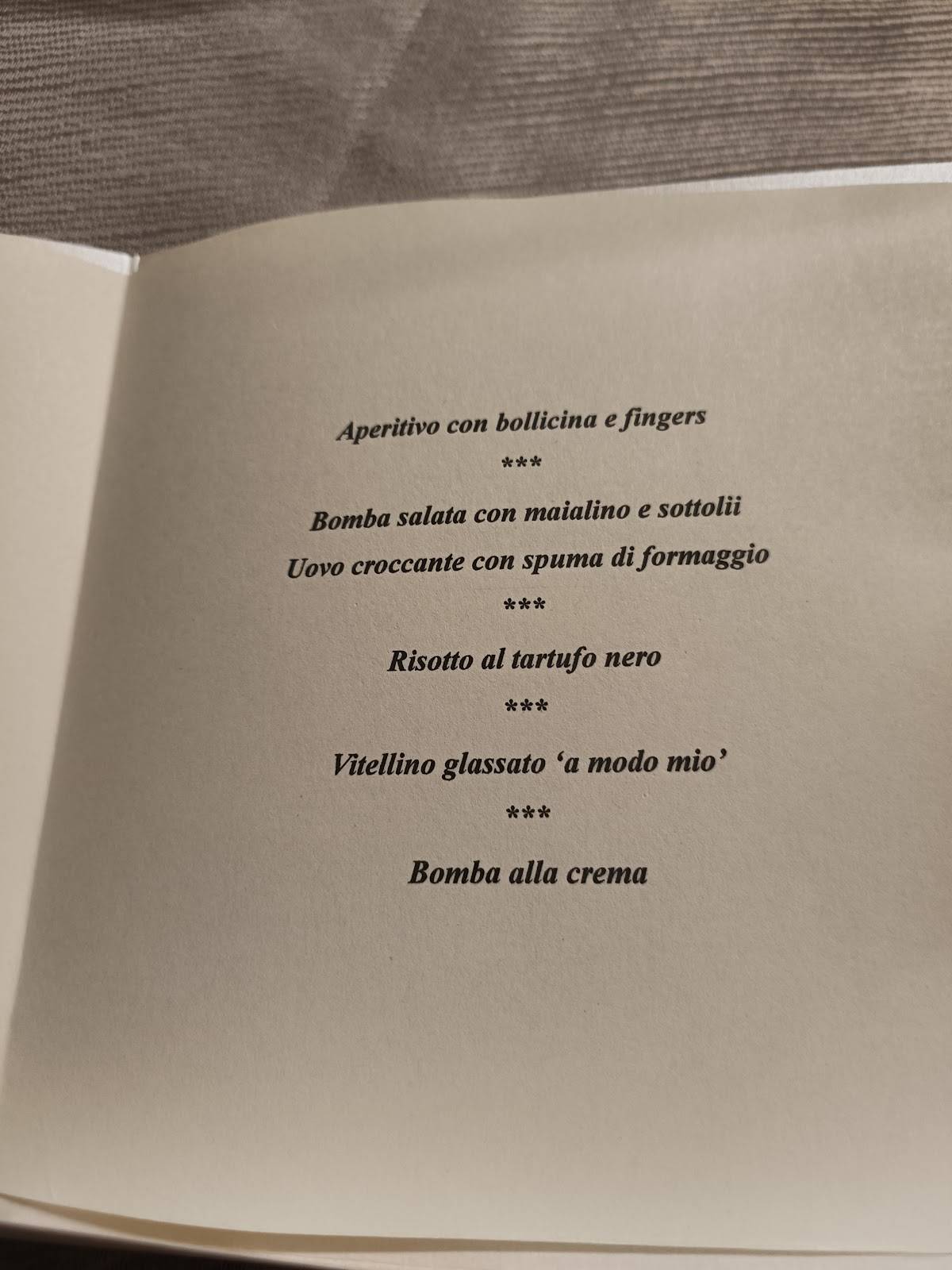 Menu at Ristorante Osteria La Corte, Santa Teresa