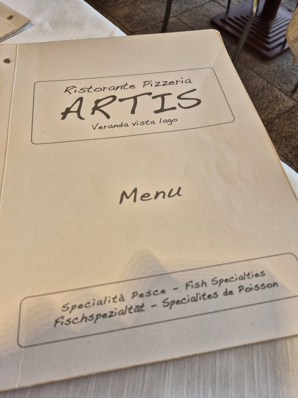 Menu da Ristorante Pizzeria Artis Verbania, Verbania