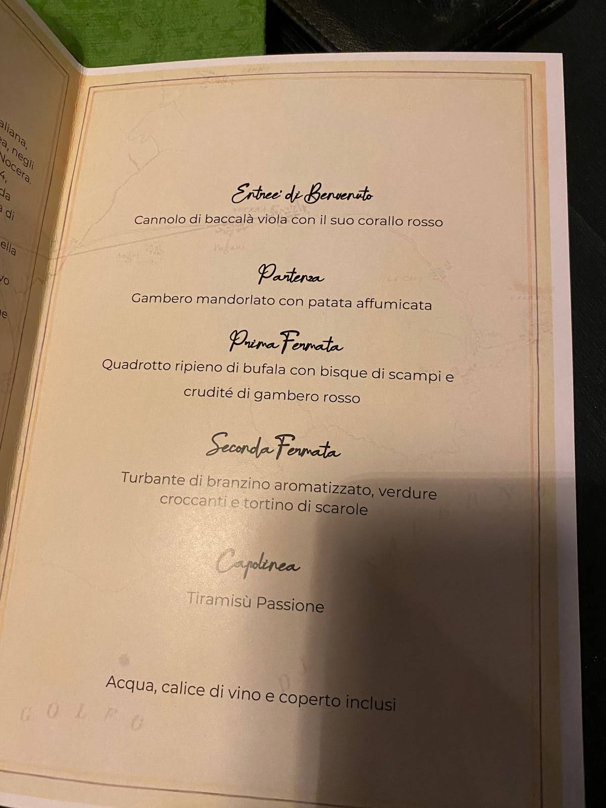 Menu da Ristorante Pizzeria La Gare, Pompei