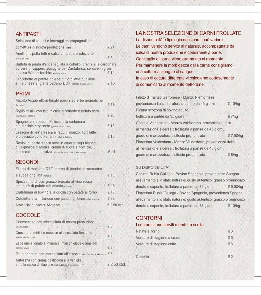 Menu da Ristorante Verdicchio - di Verdicchio Moreno e Verdicchio ...
