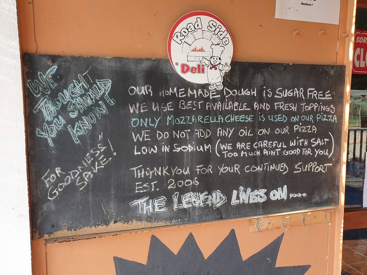 Menu at Road Side Deli Stall restaurant, South Africa, Hops Valley Farm ...