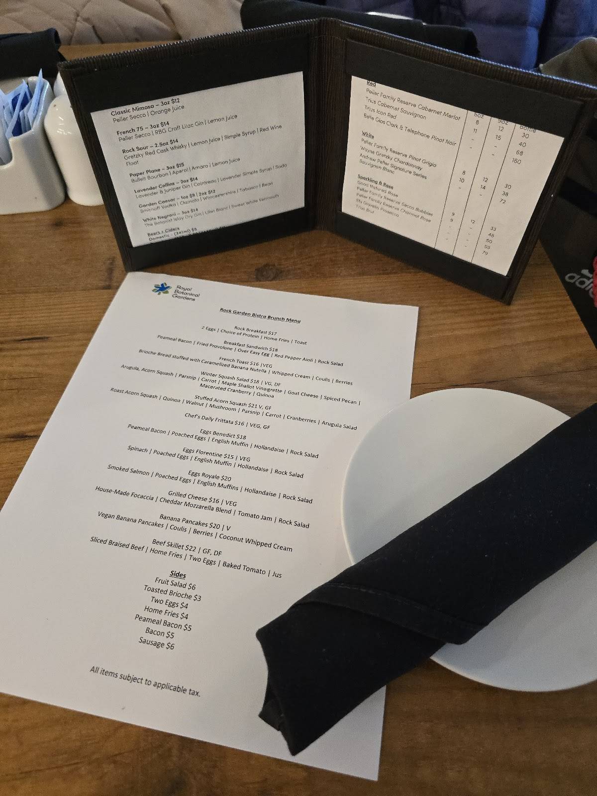 Menu at Rock Garden Bistro restaurant, Hamilton