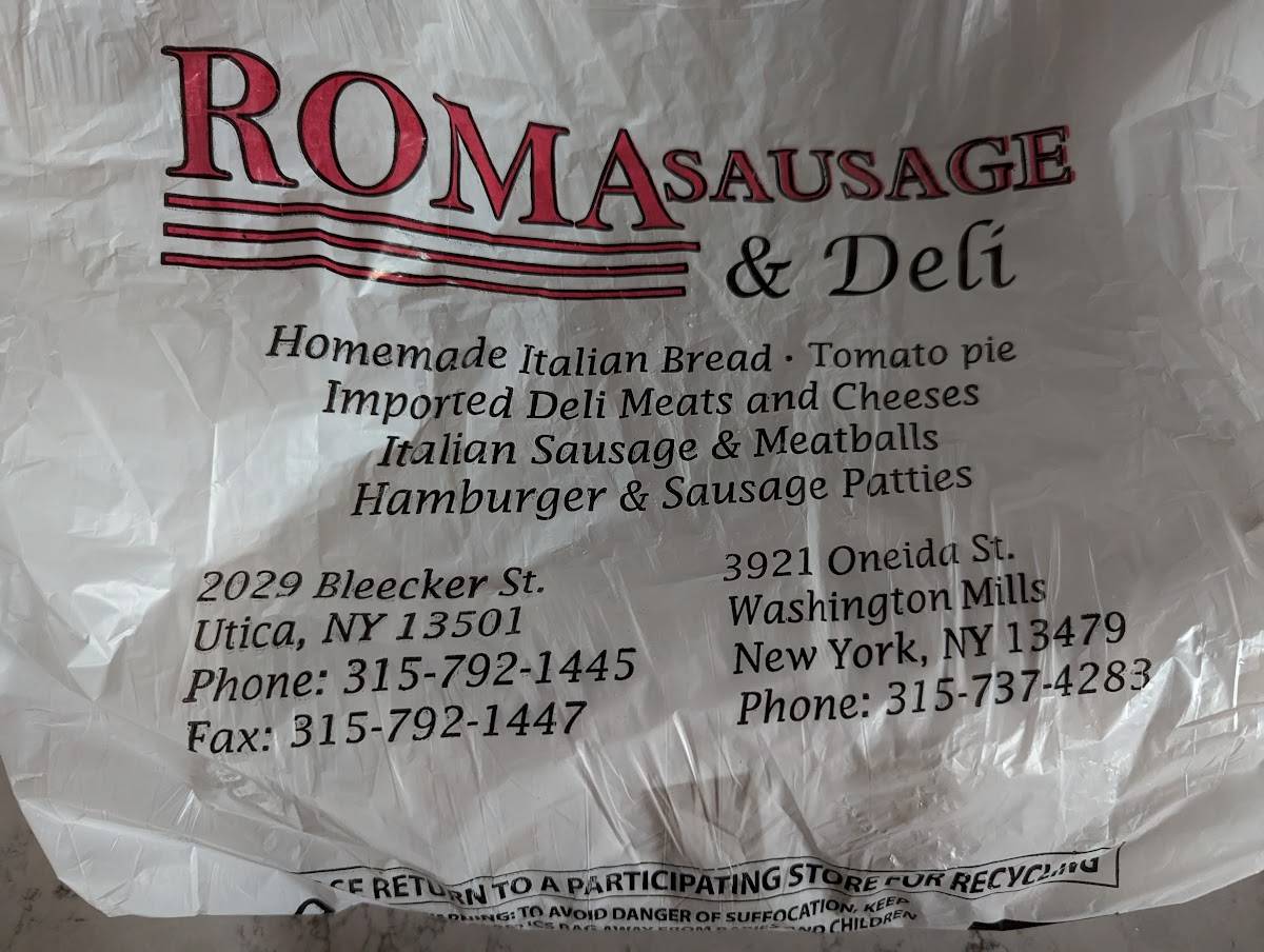Menu at Roma Sausage & Deli restaurant, Utica, Bleecker St
