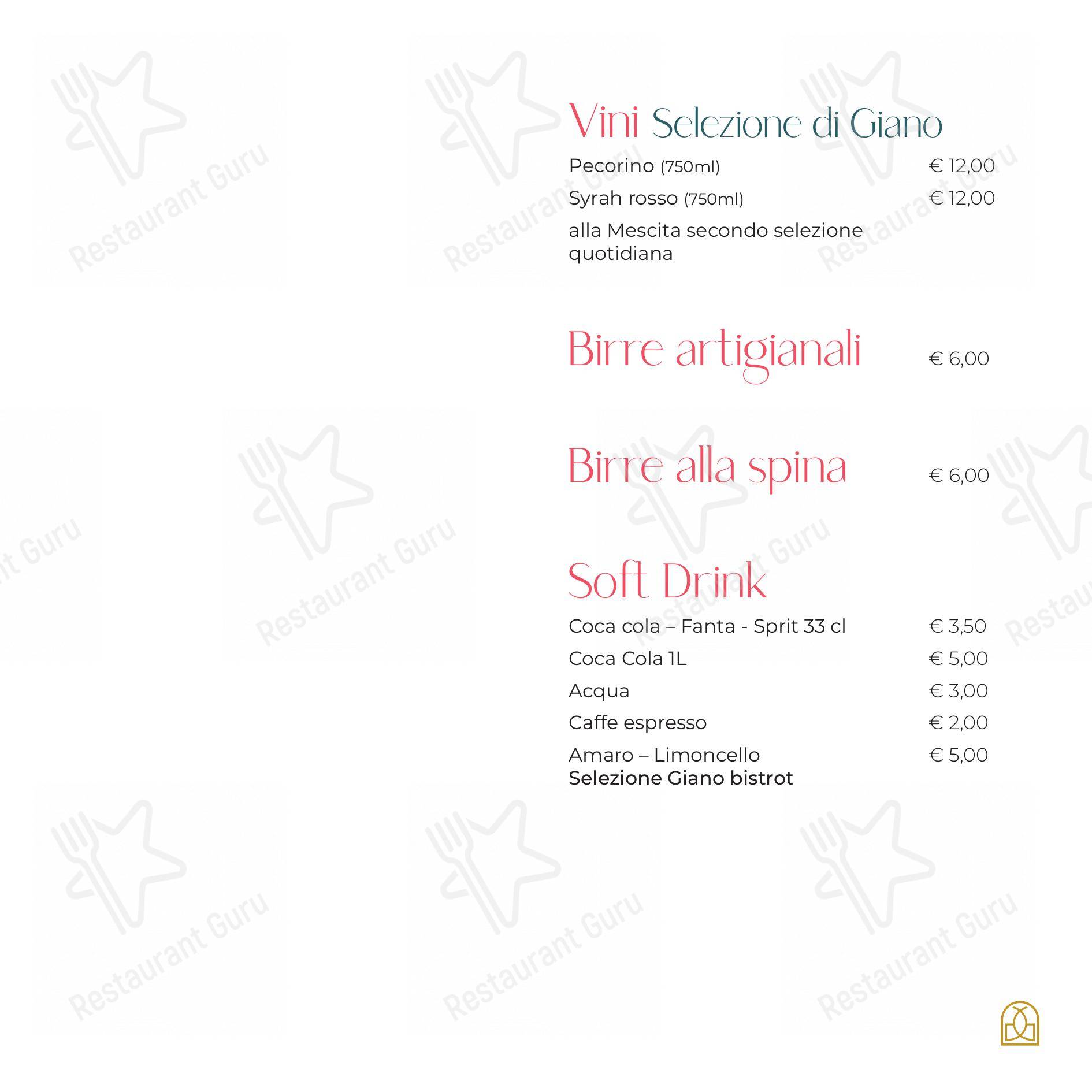 Speisekarte von Giano Bistrot pub & Bar, ROM
