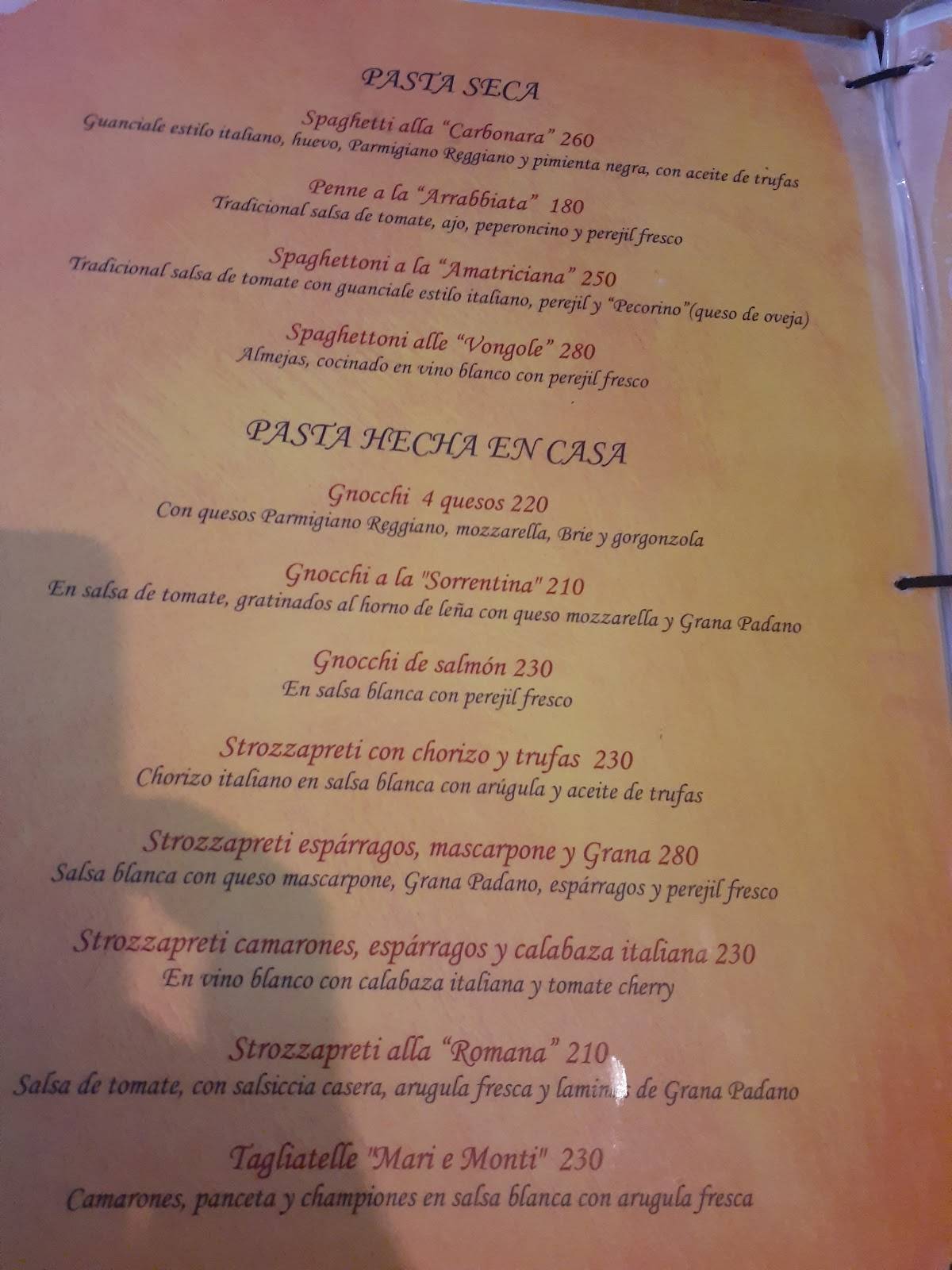 Menu at Romeo Trattoria Pizzeria, Playa del Carmen, Calle 4 Nte 150