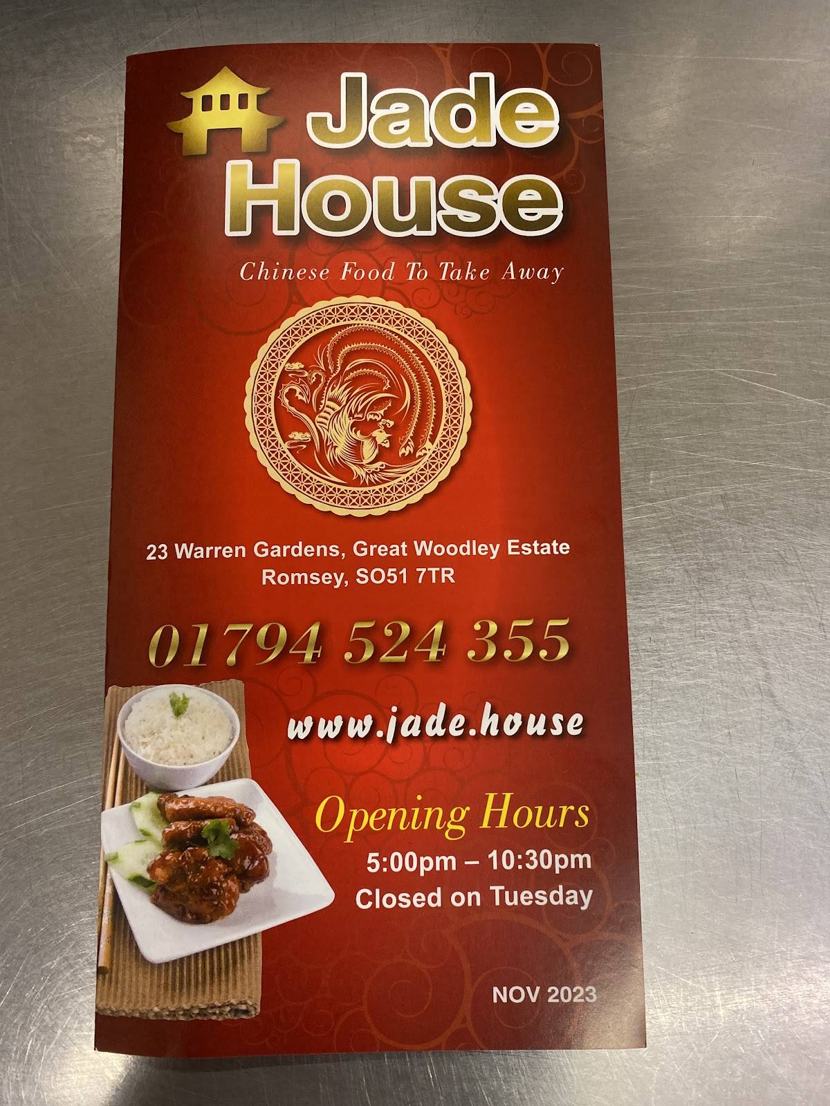 Menu at Jade House fast food, Romsey