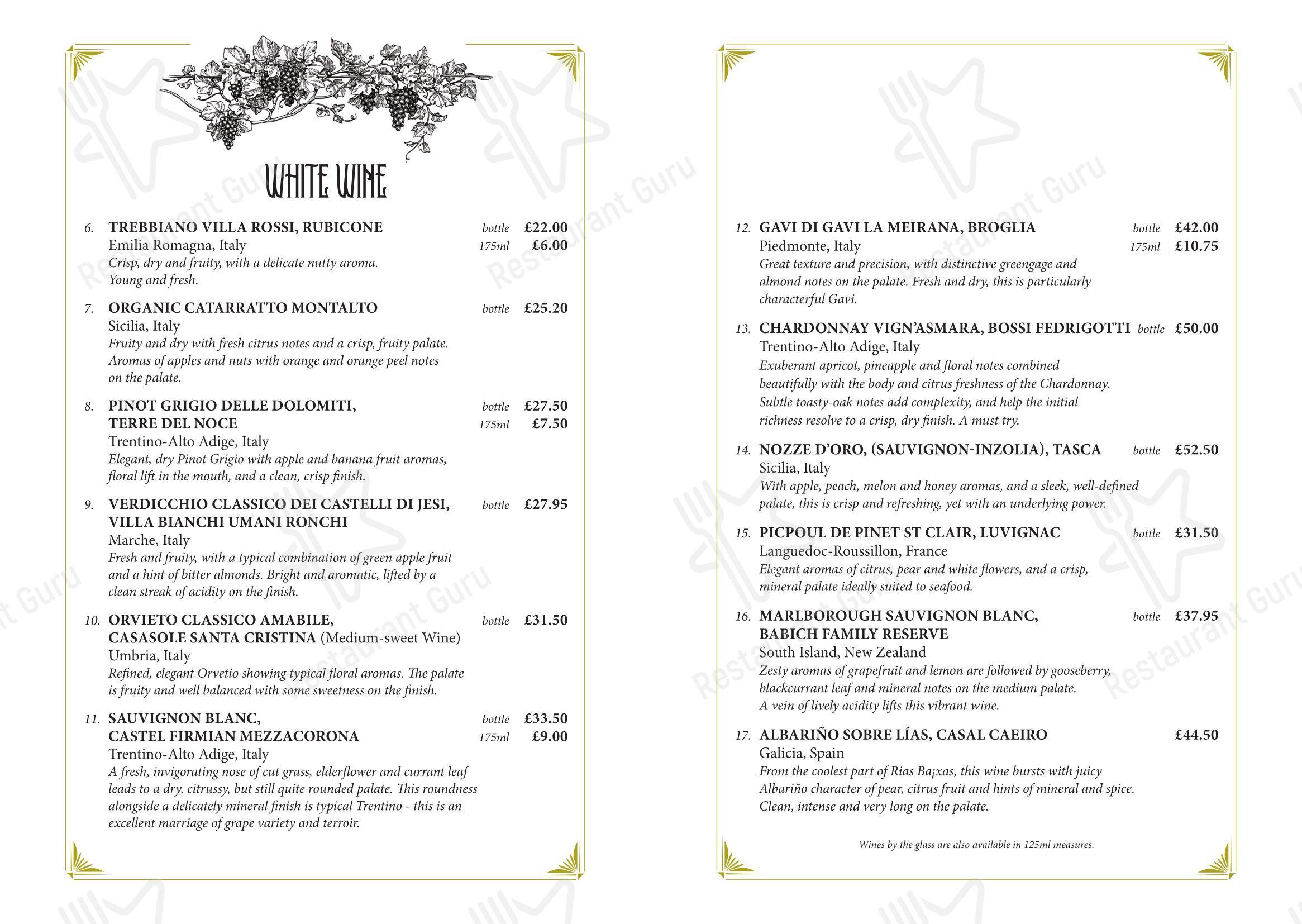 Menu at Rosello Restaurant, Albrighton