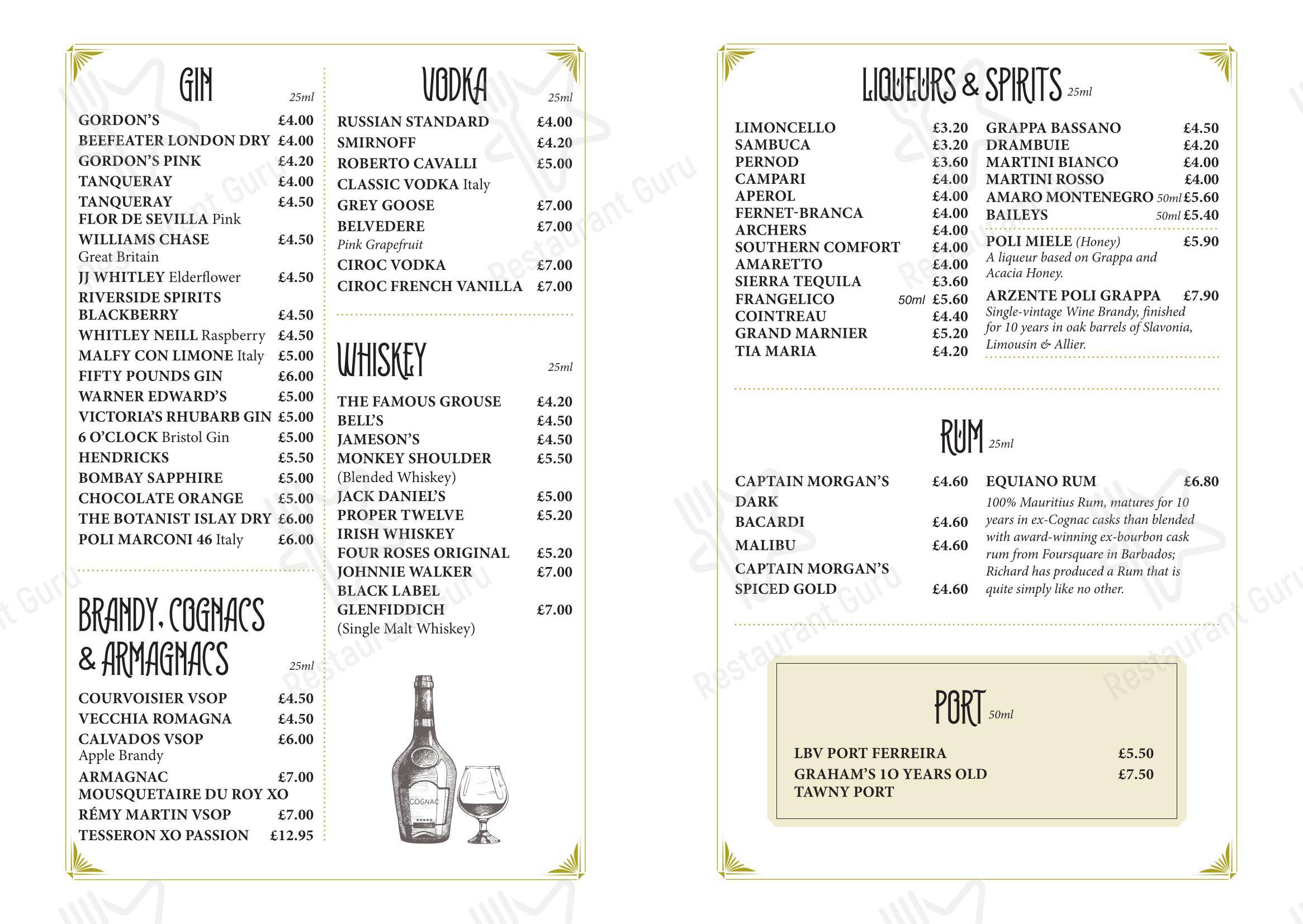 Menu at Rosello Restaurant, Albrighton