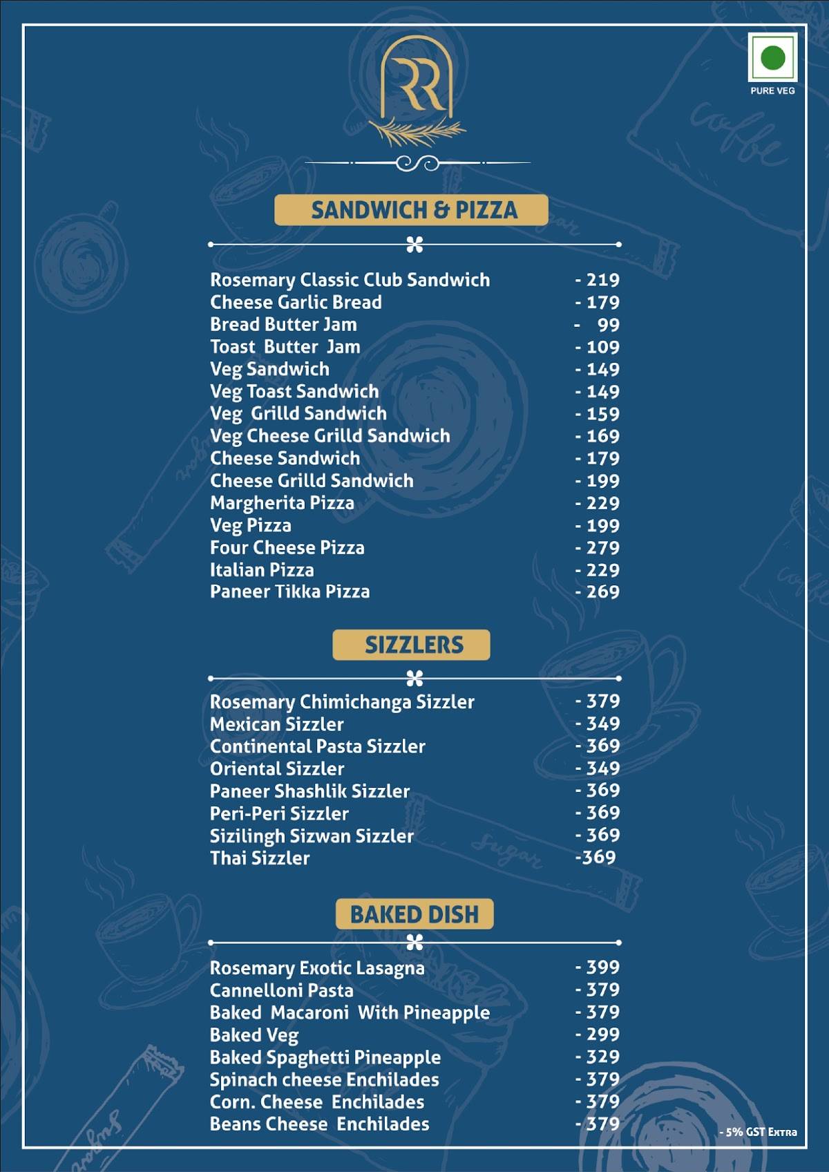 Menu at Rosemary Restaurant & Banquet, Ahmedabad