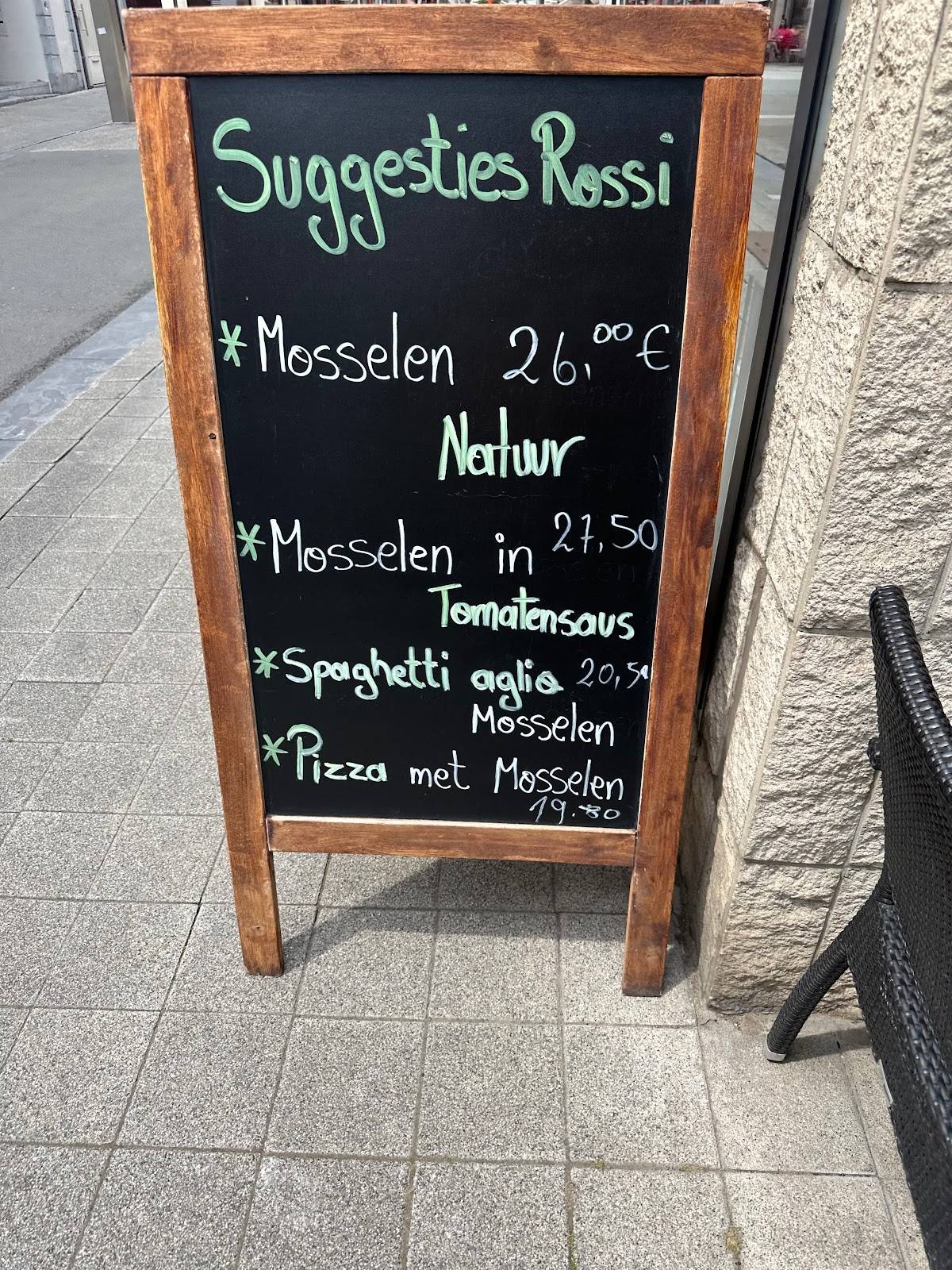 Menu at Rossi, Hasselt