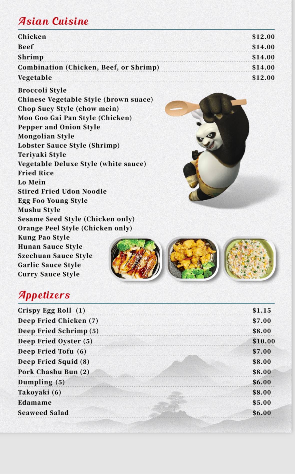 Menu at Royal Panda restaurant, Arlington, 837 E Lamar Blvd