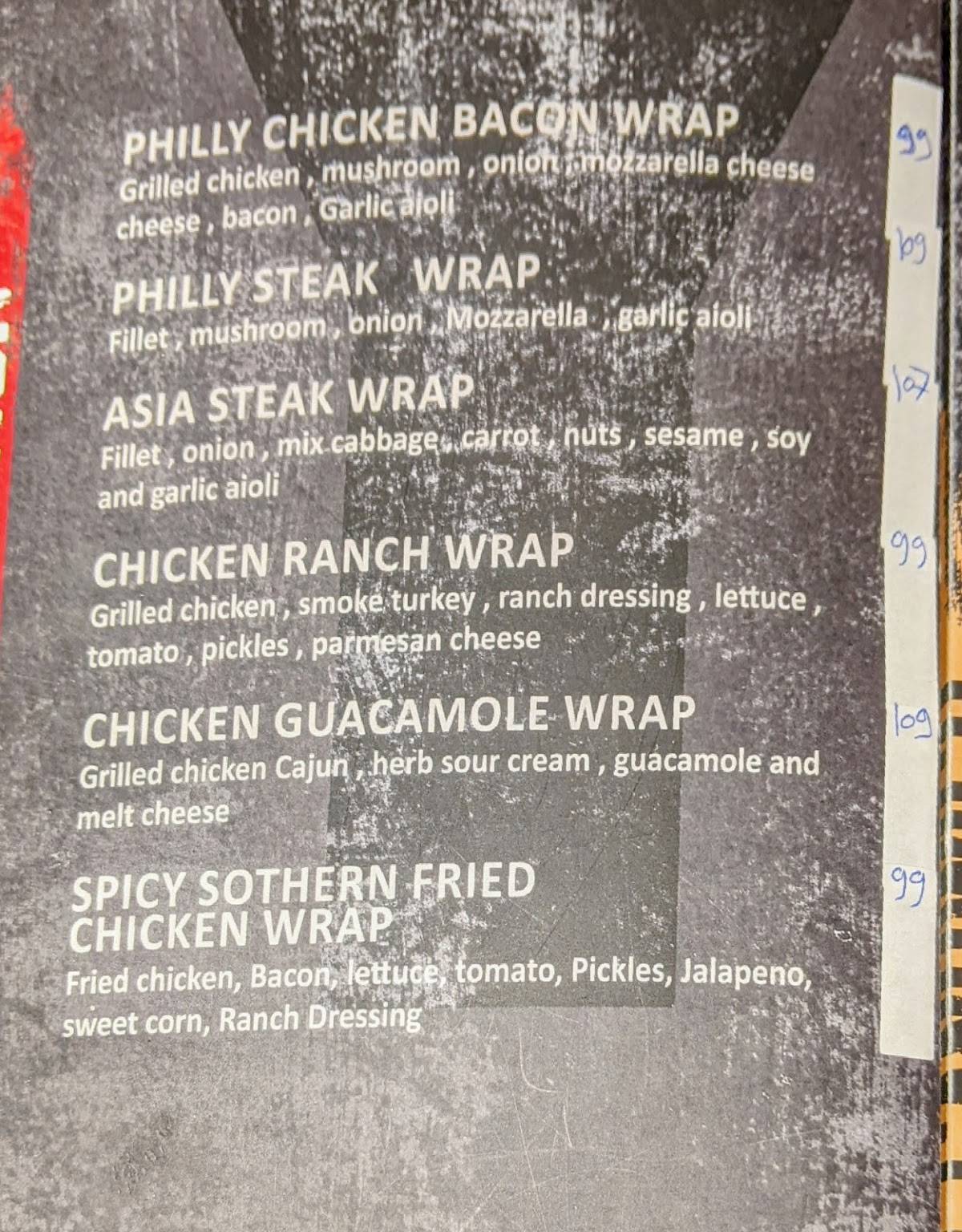Menu at Ruby's cafe and Restaurant, Alexandria