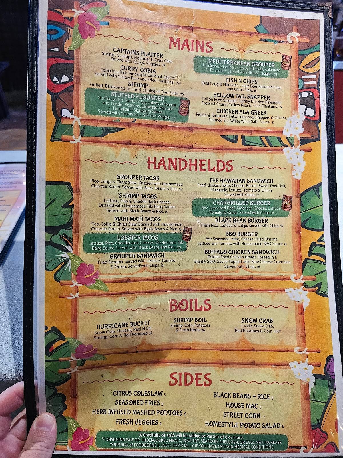 Menu at Rum River Bar & Grille, Port Richey