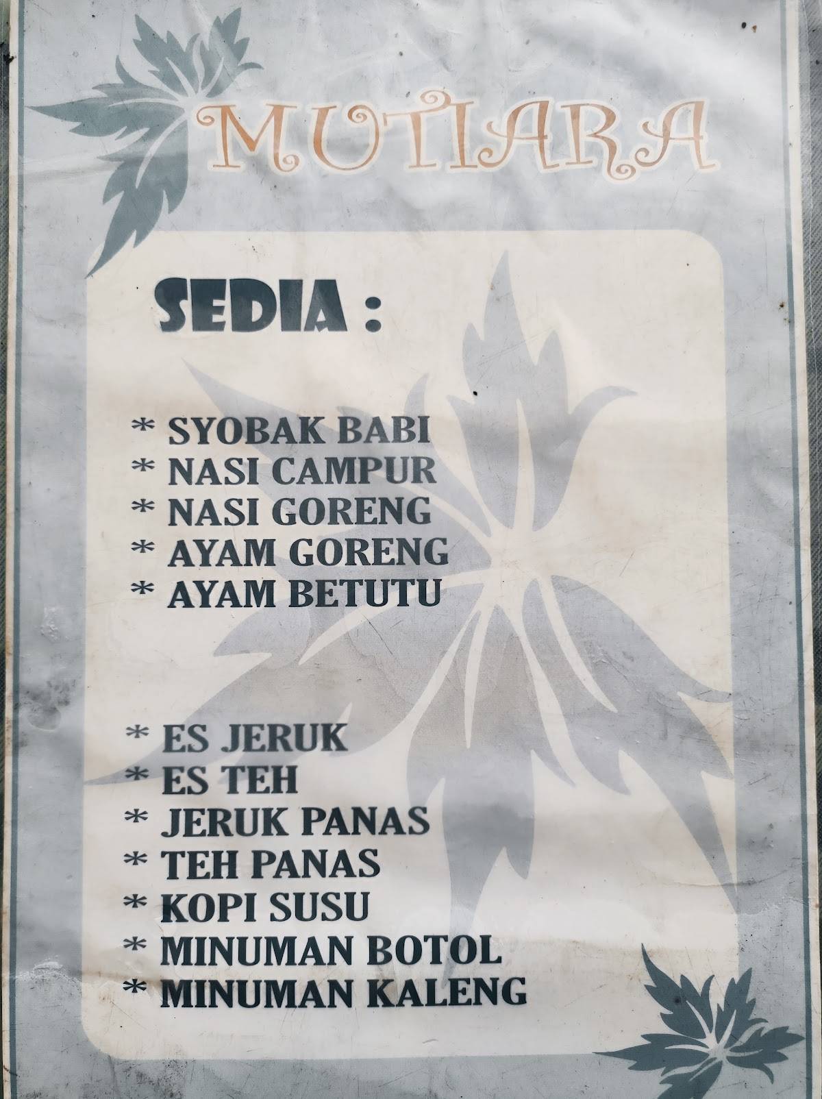 Menu at Rumah Makan Mutiara Syobak & Nasi Campur, Indonesia