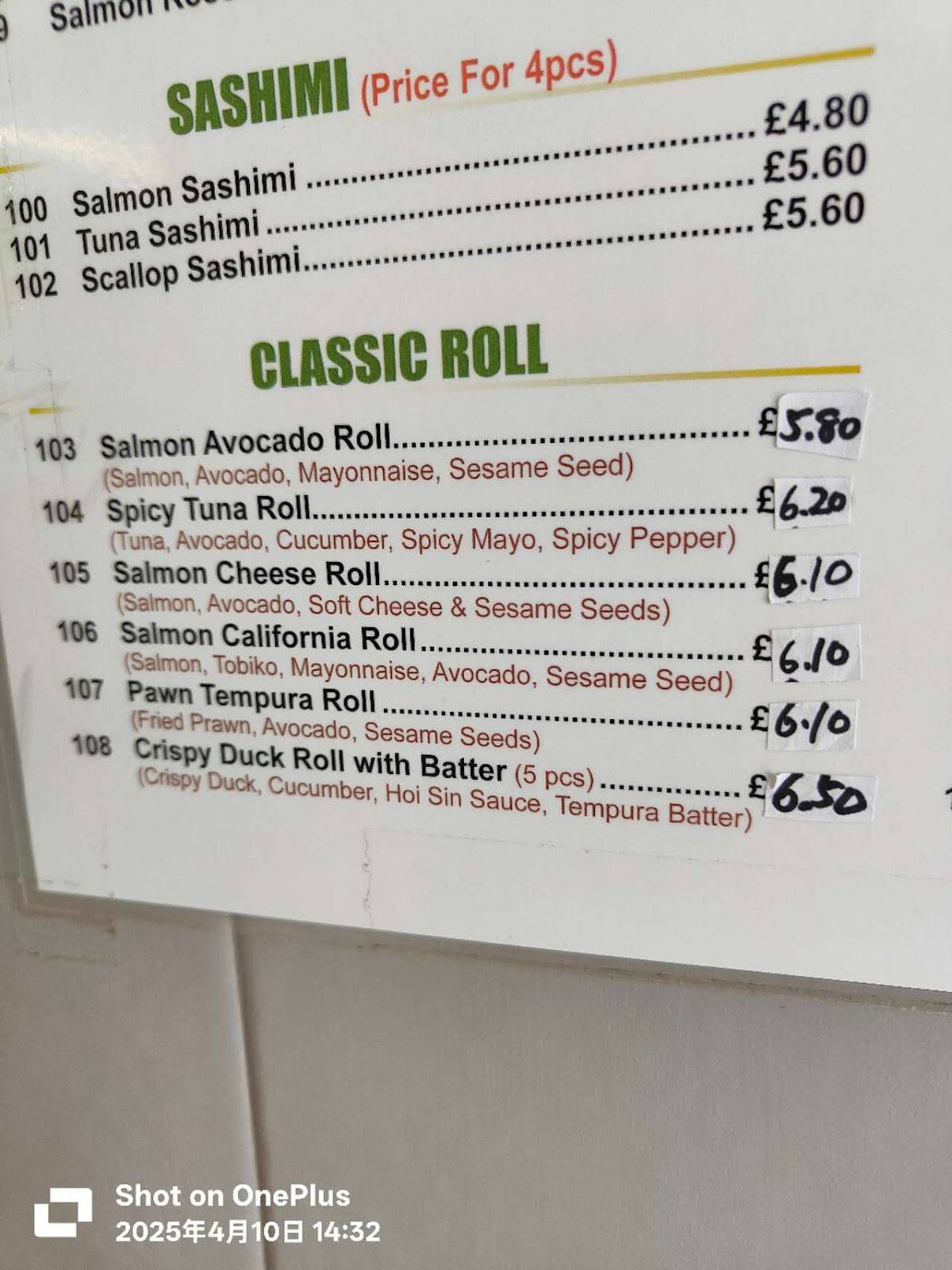 Menu at Evergreen Fish Chips Asian Food Takeaway restaurant, Rushden