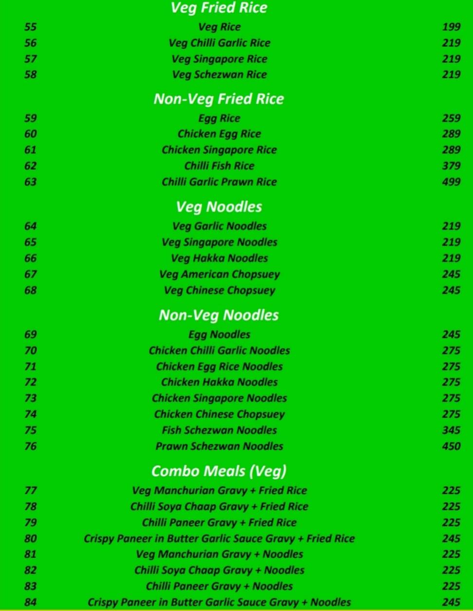 Menu at SOUL, Greater Noida