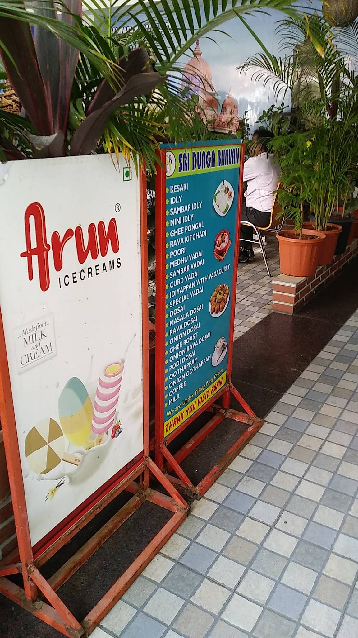 Menu at SRI DURGA BHAVAN, Chennai